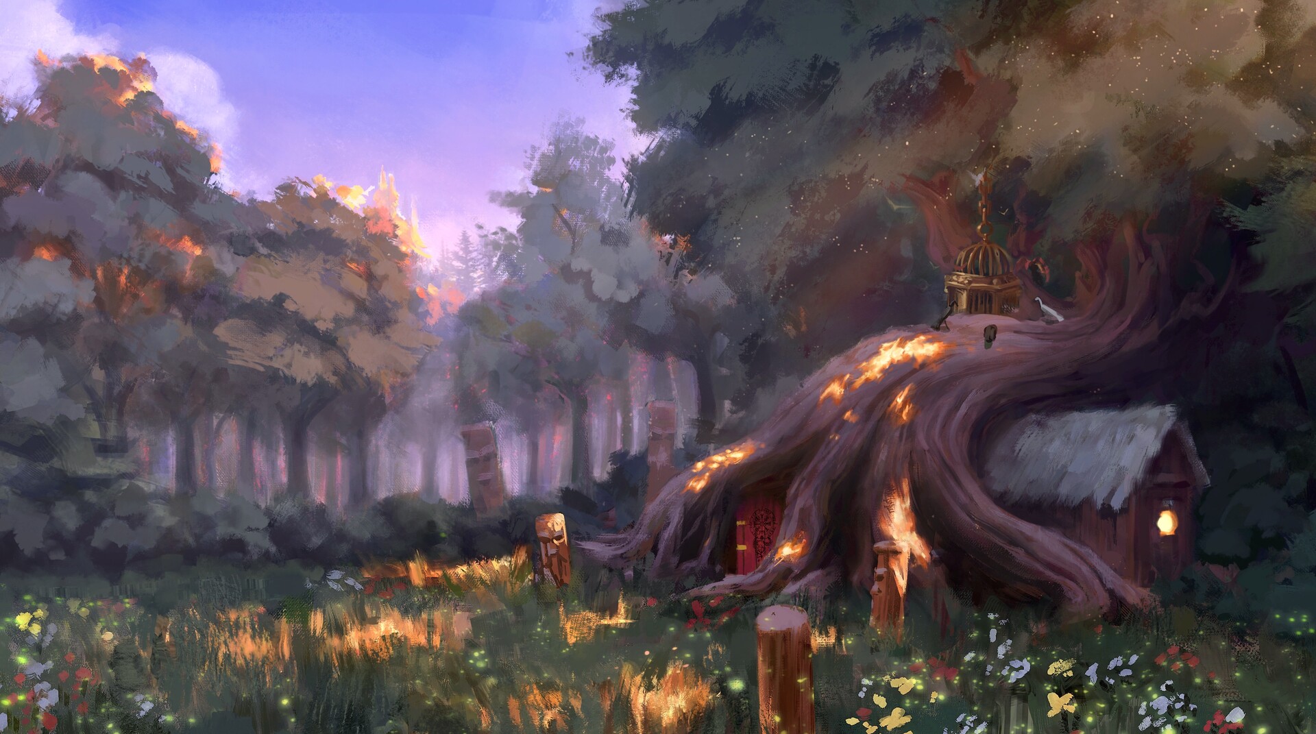 ArtStation - Druid's Home in the Grove