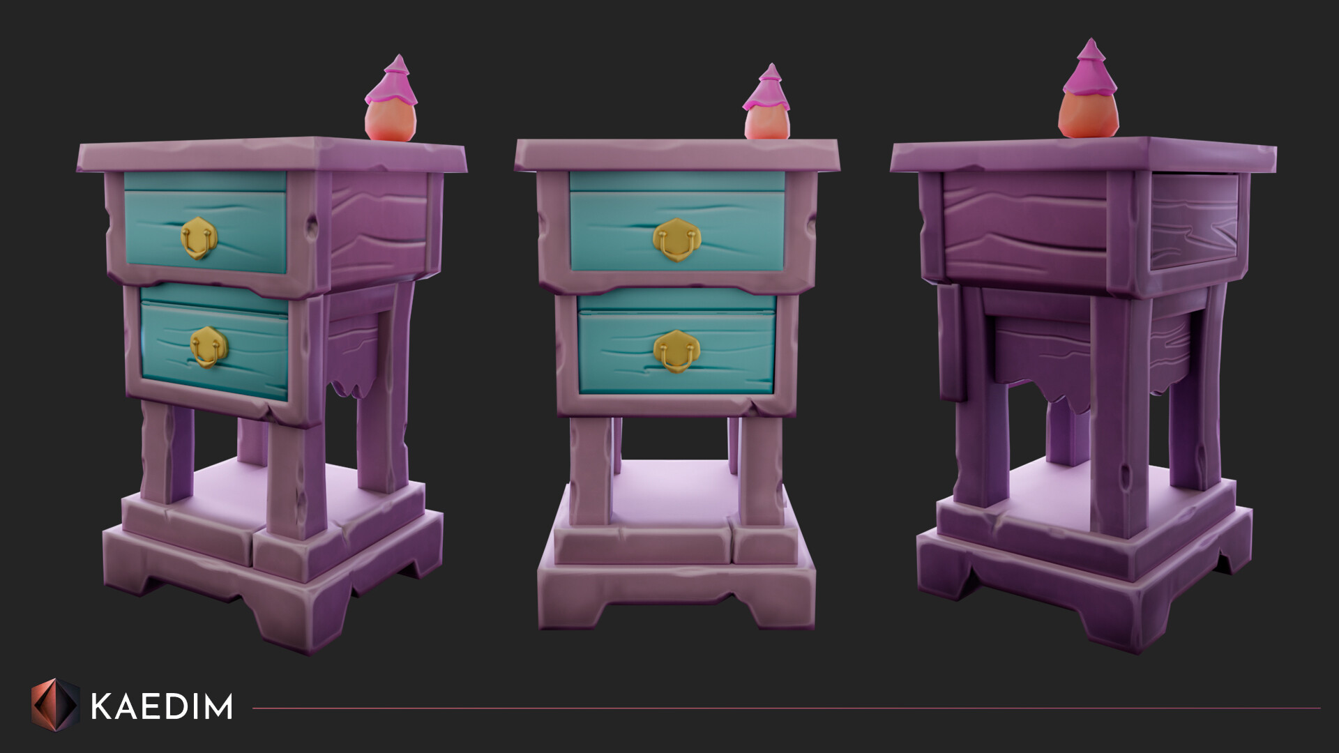 Kaedim - Nightstand | Stylised 3D Game Asset | Kaedim