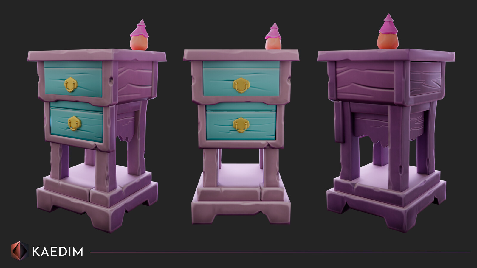 Kaedim - Nightstand | Stylised 3D Game Asset | Kaedim