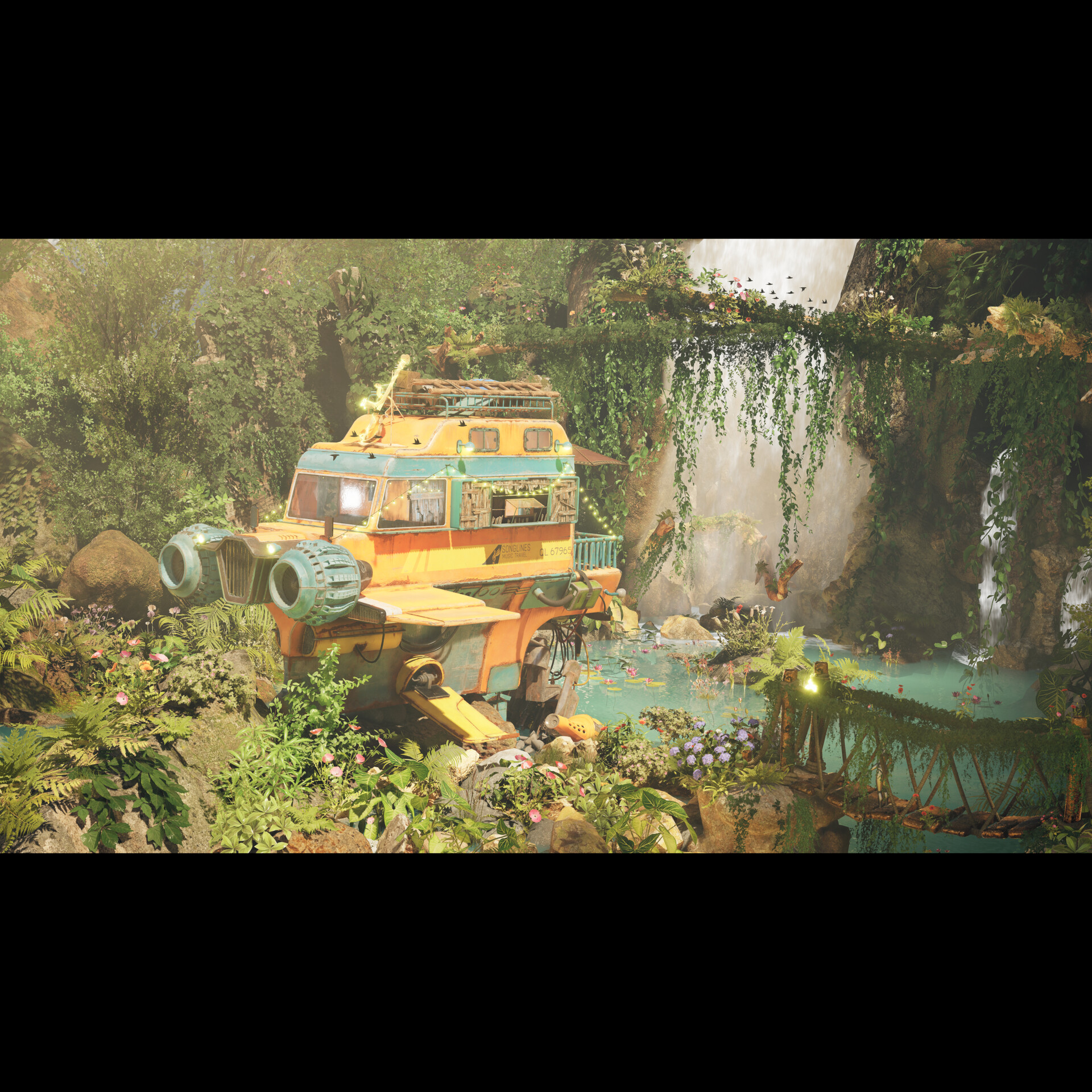 ArtStation - FLYING VAN (LOW POLY)