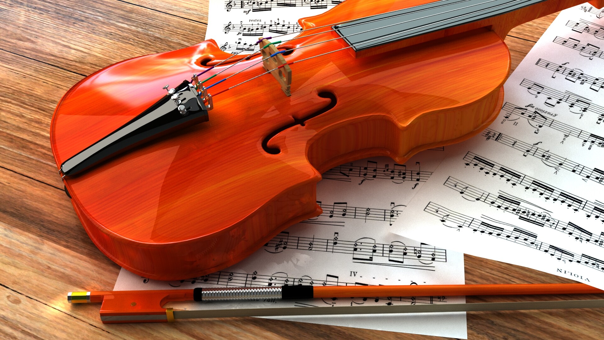 ArtStation - Harmony in Wood: 3D Violin Render