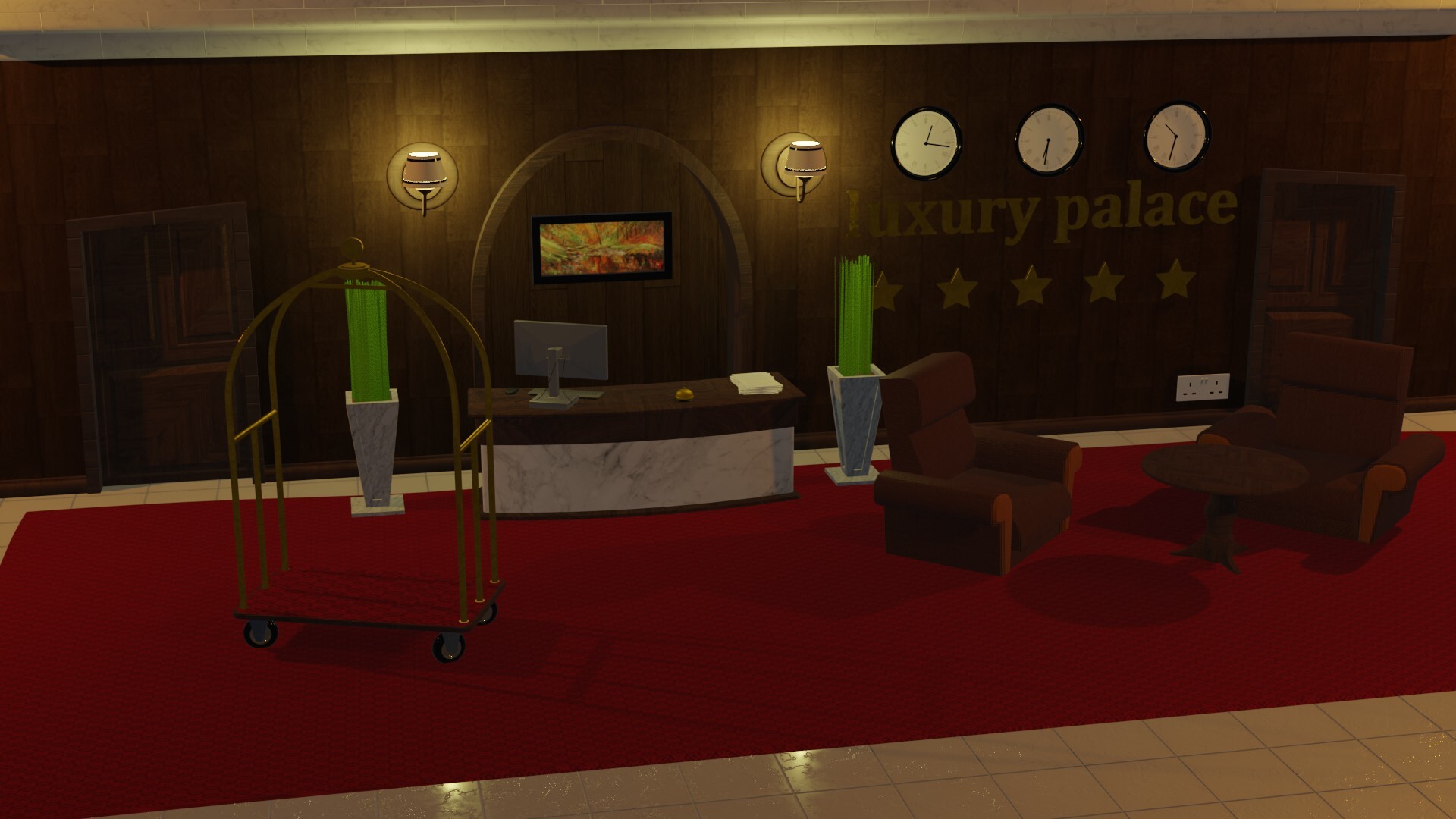 ArtStation - hotel lobby