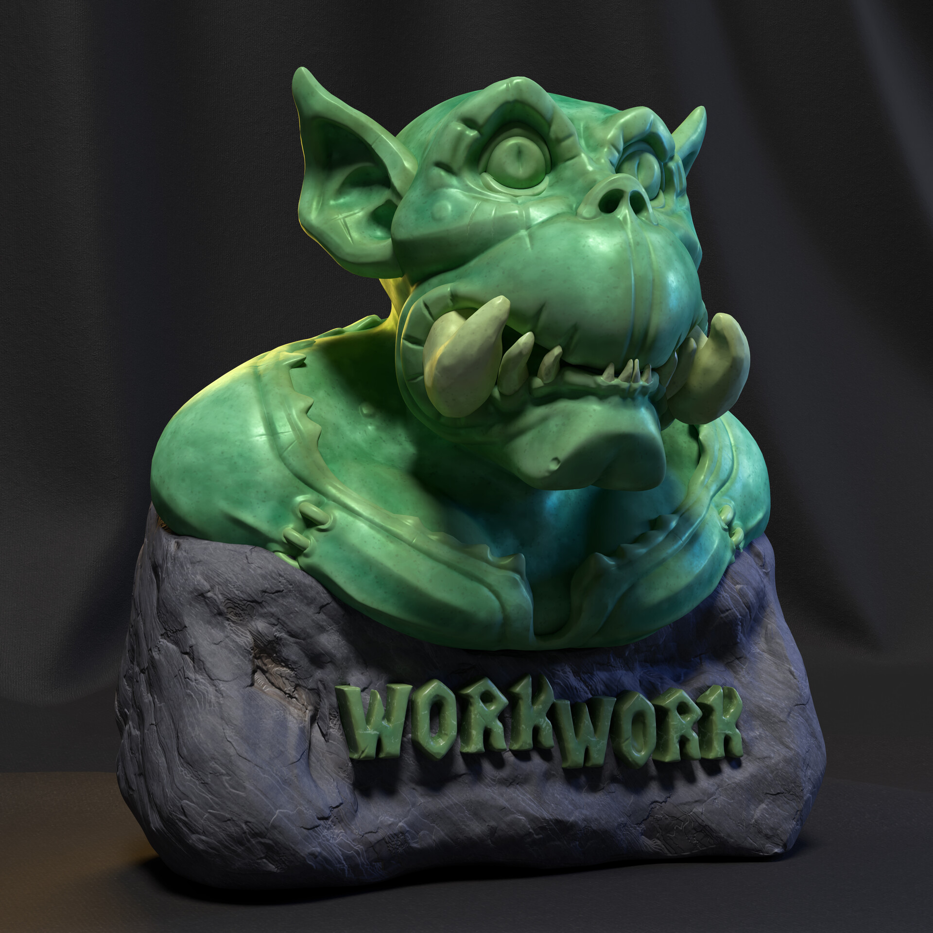 ArtStation - warcraft peon statue (André Kent's design)