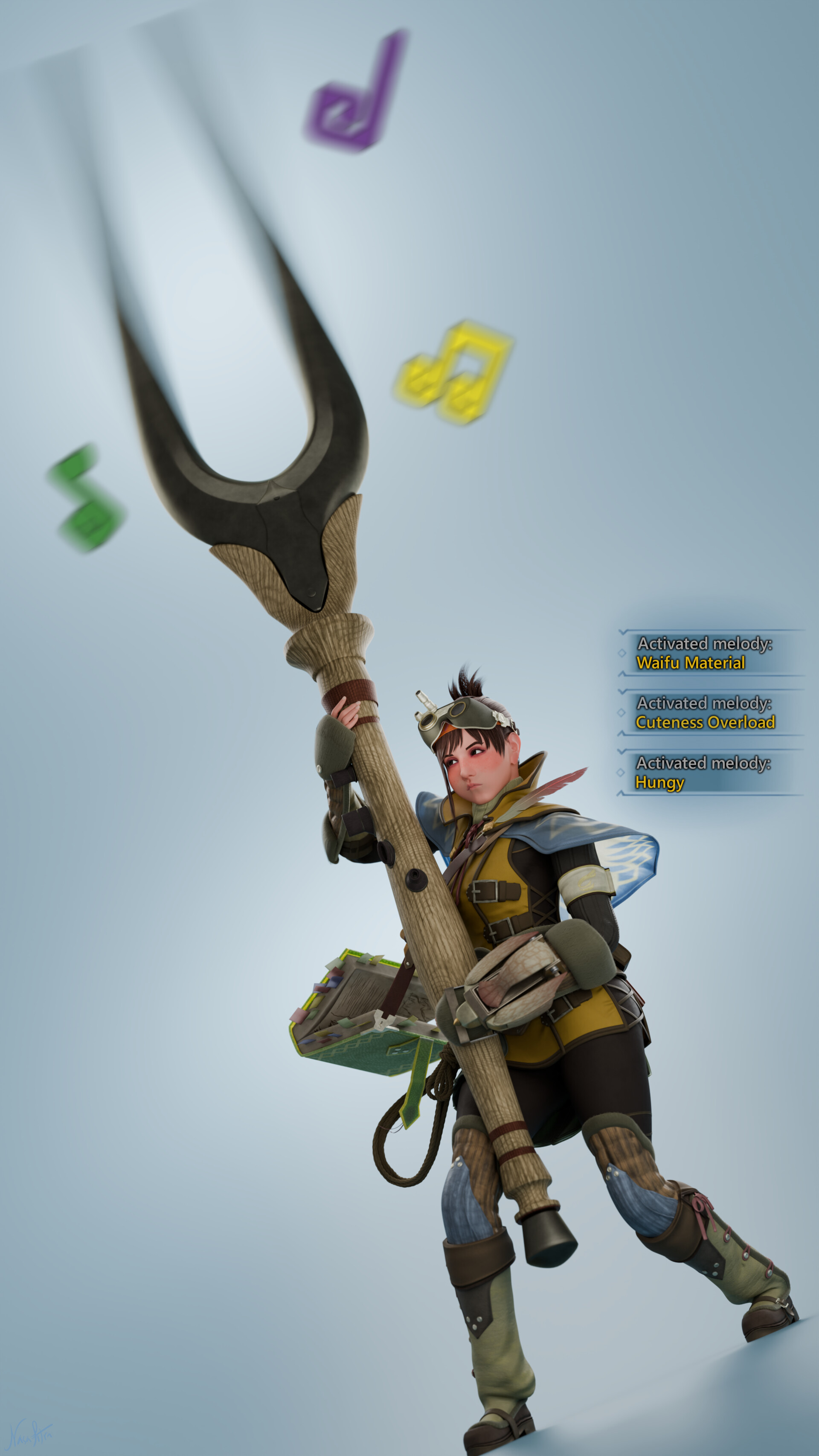 ArtStation - Activated melody!!! | The Handler Monster Hunter World