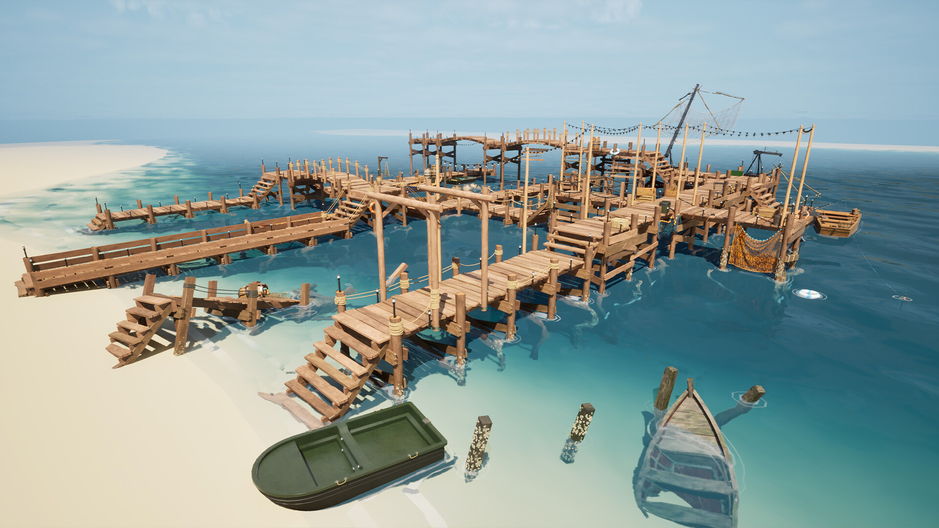 ArtStation - Stylized modular wood docks pack