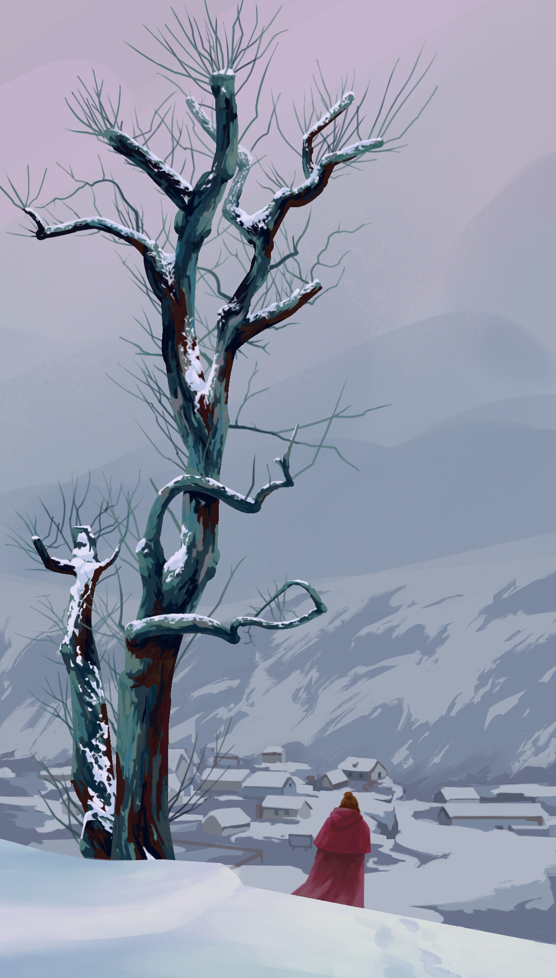 ArtStation - A tree in winter