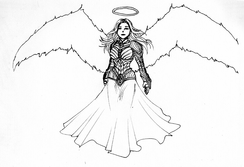 ArtStation - Inktober 2023 Day 16 - Angel