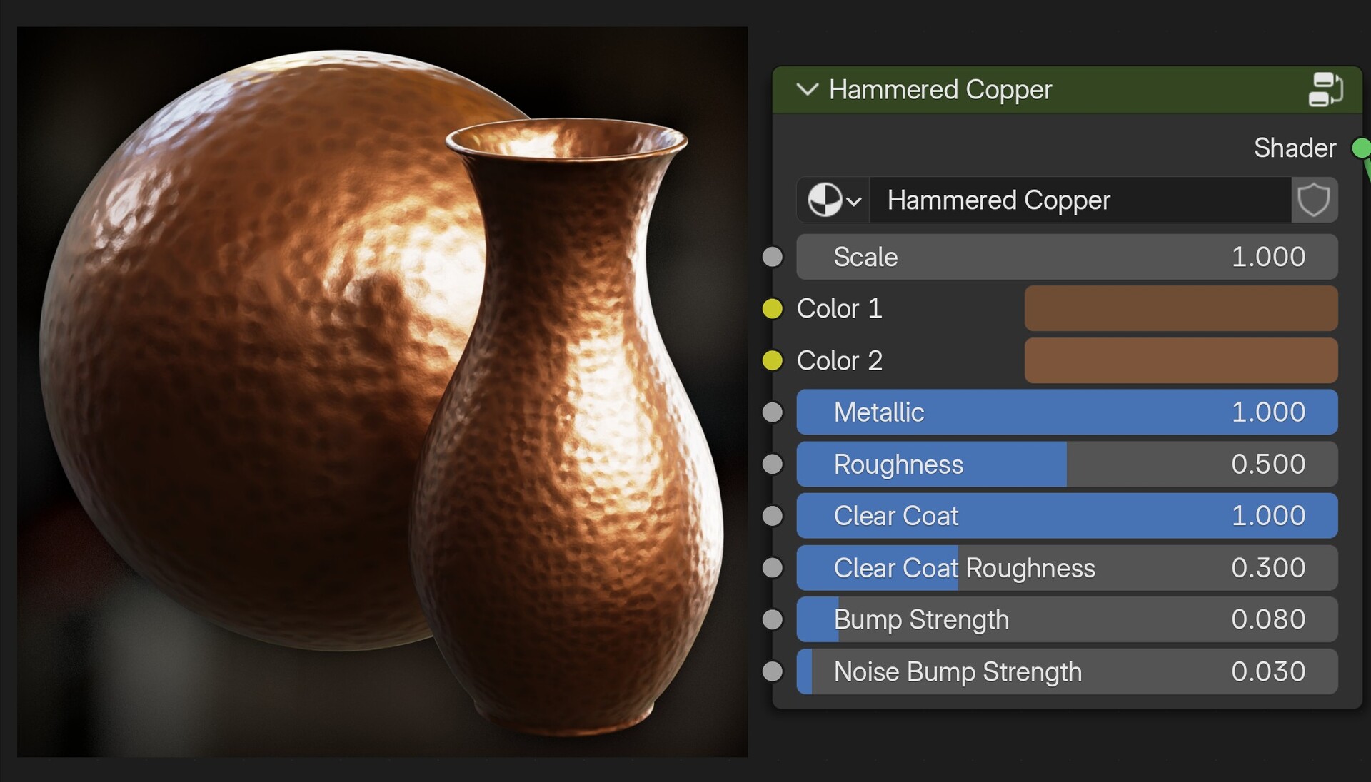 Ryan King - Procedural Hammered Copper Material (Blender Tutorial)