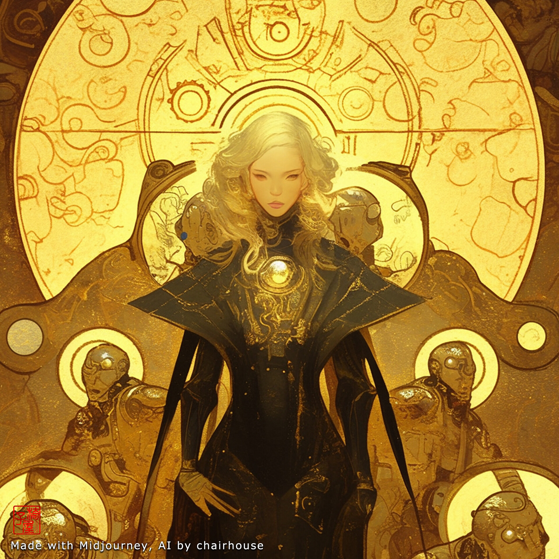 ArtStation - gold circle cool beauty with Midjourney 240922
