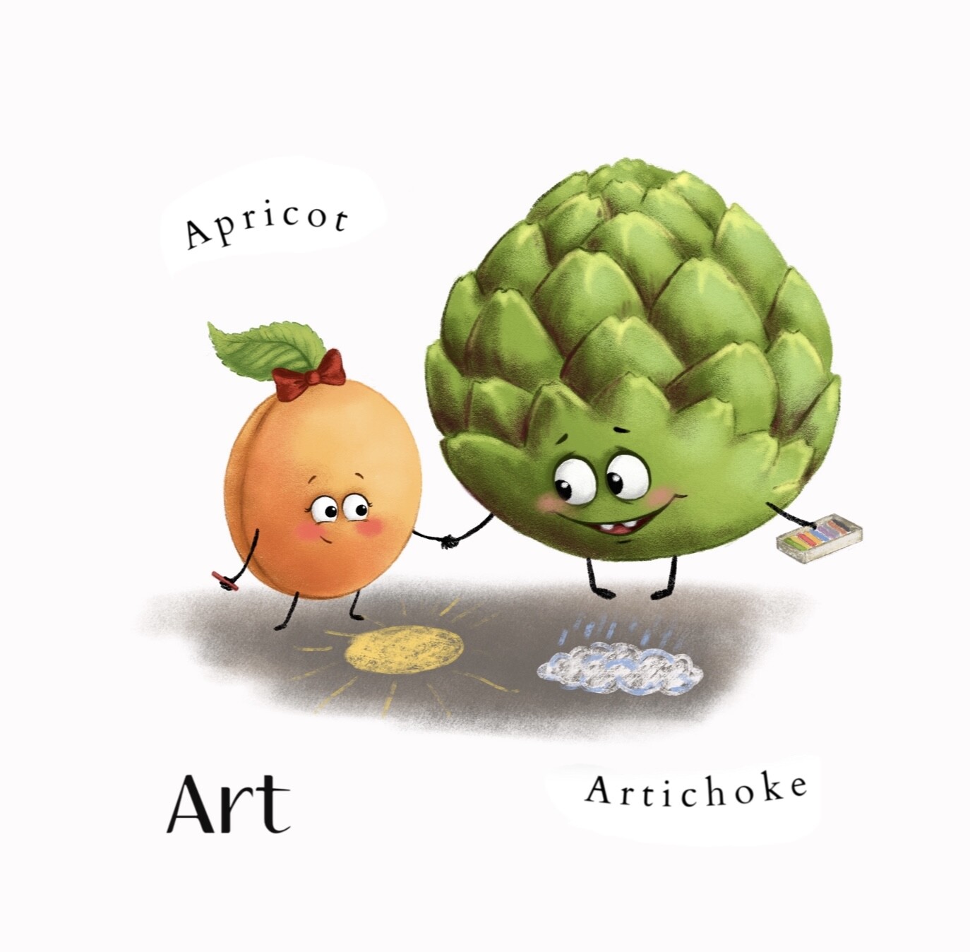 ArtStation - Alphabet. ABC children’s book. Funny characters fruit and ...