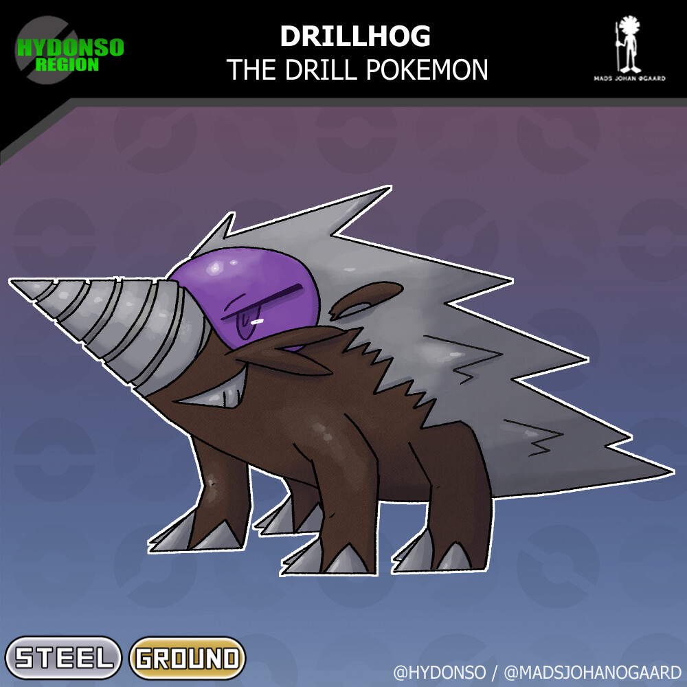 ArtStation - Drillhog The Drill Pokemon | Hydonso Region