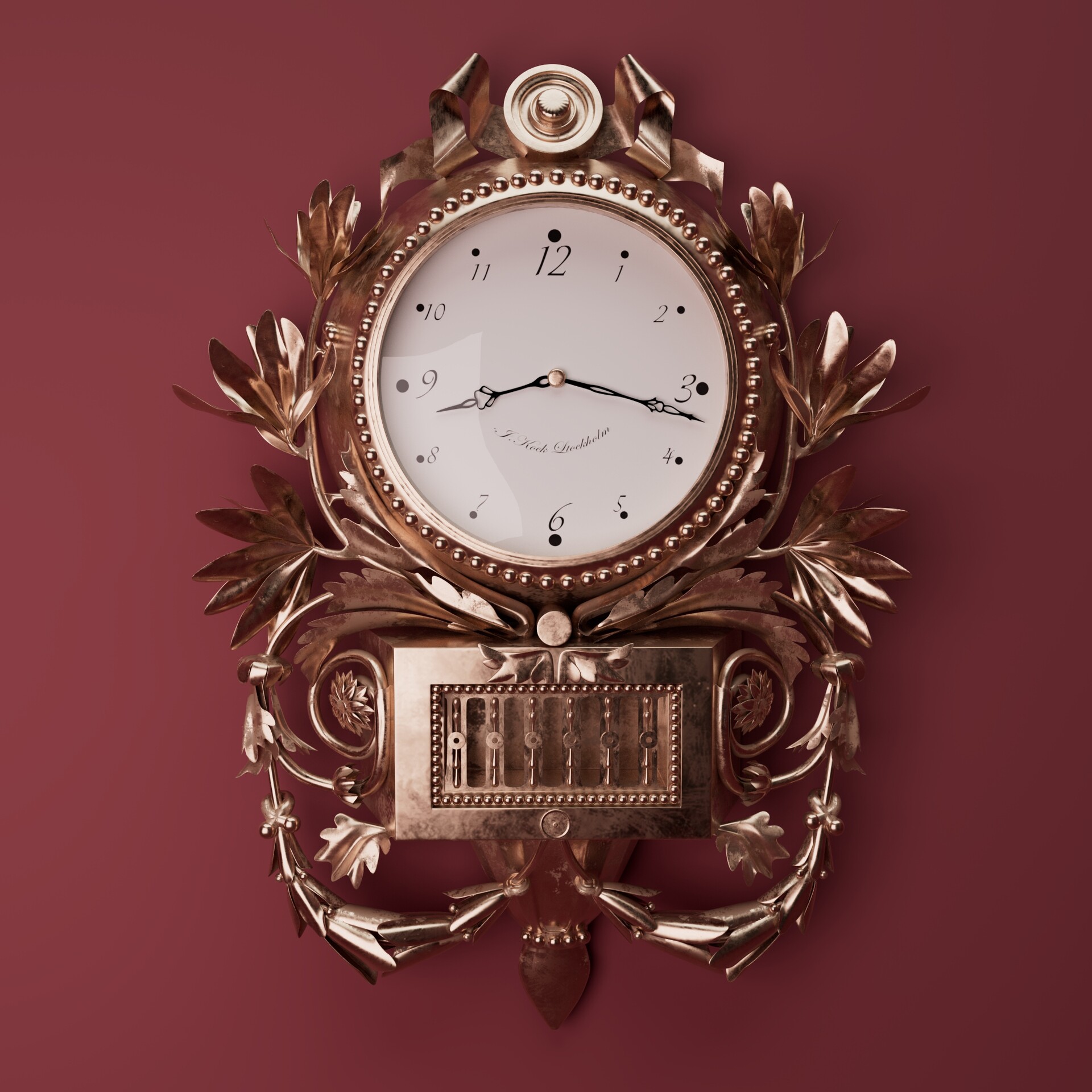 ArtStation - Timeless Elegance: A 3D Modeled Vintage Wall Clock