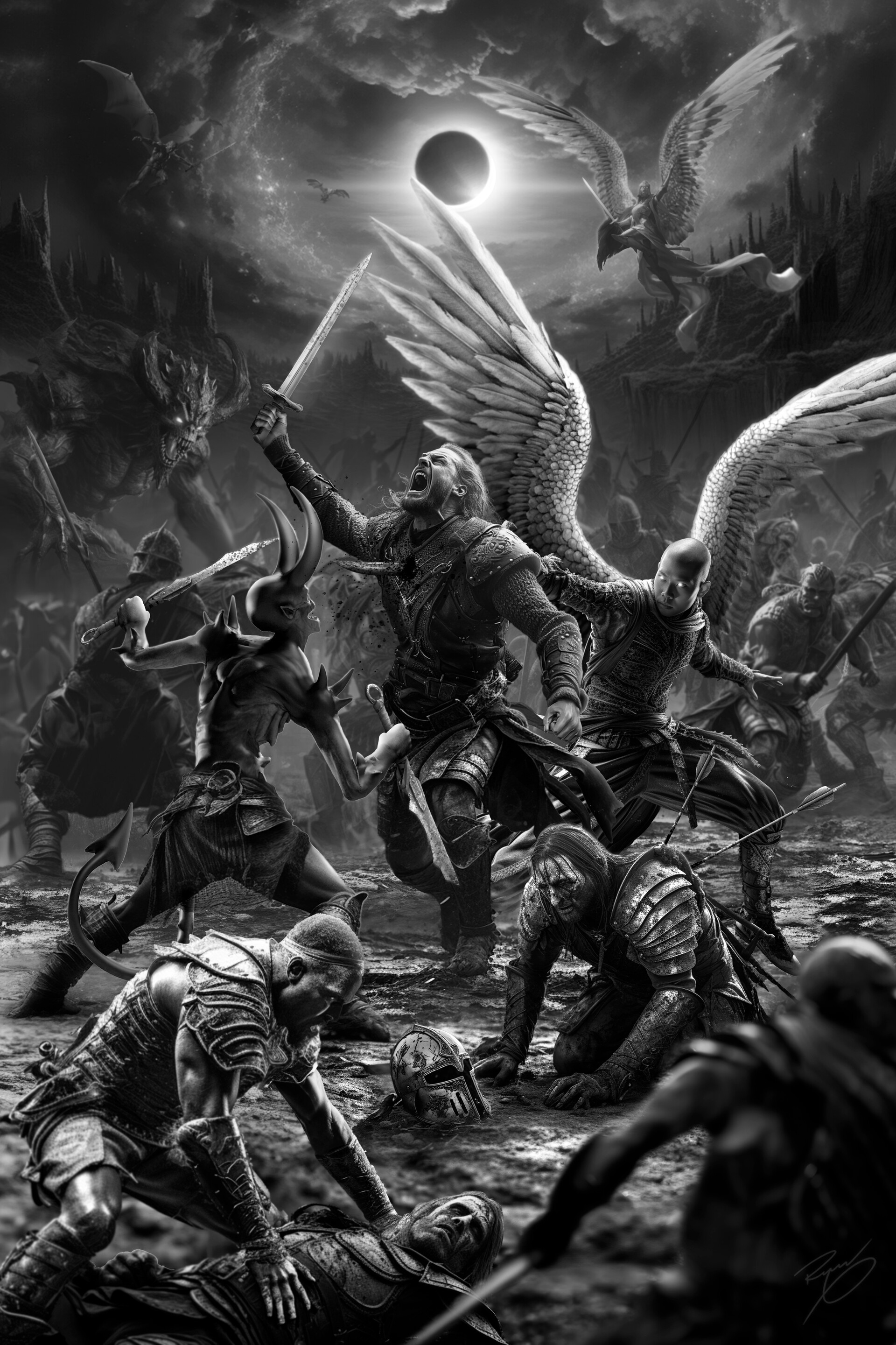 ArtStation - The inner battle between good and evil