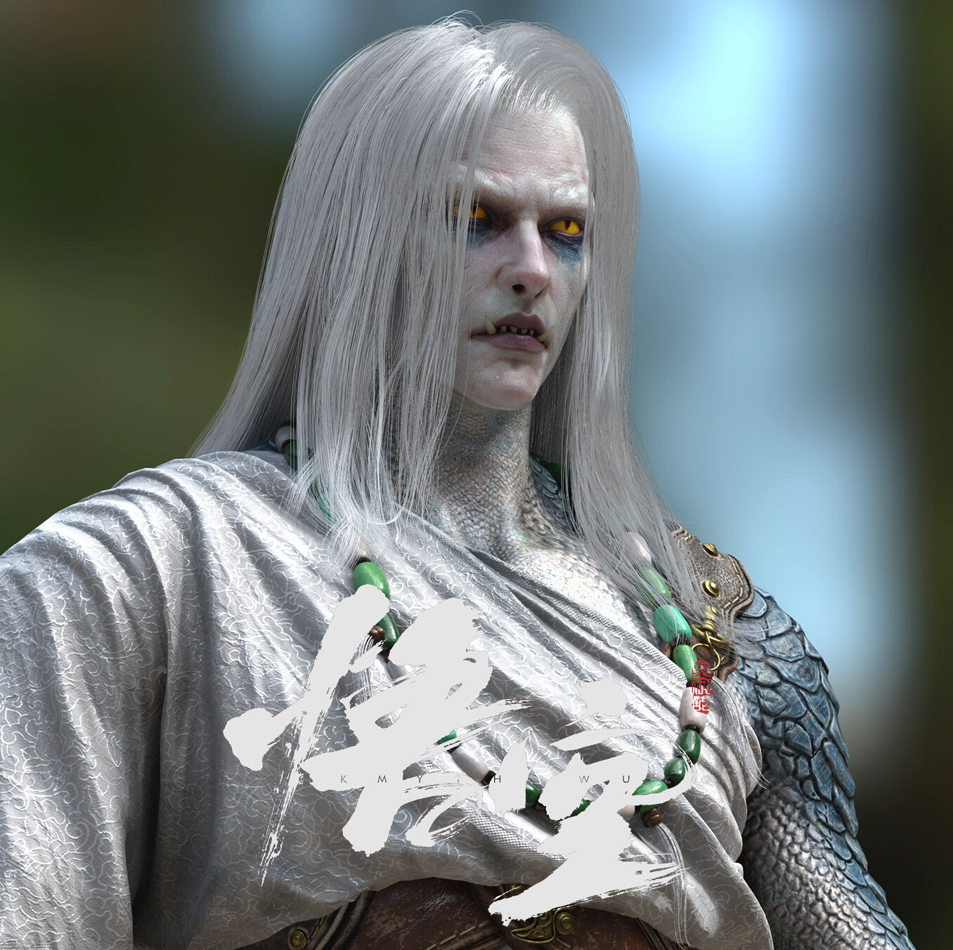 huan gugu - wukong Character Modeling_白衣秀士