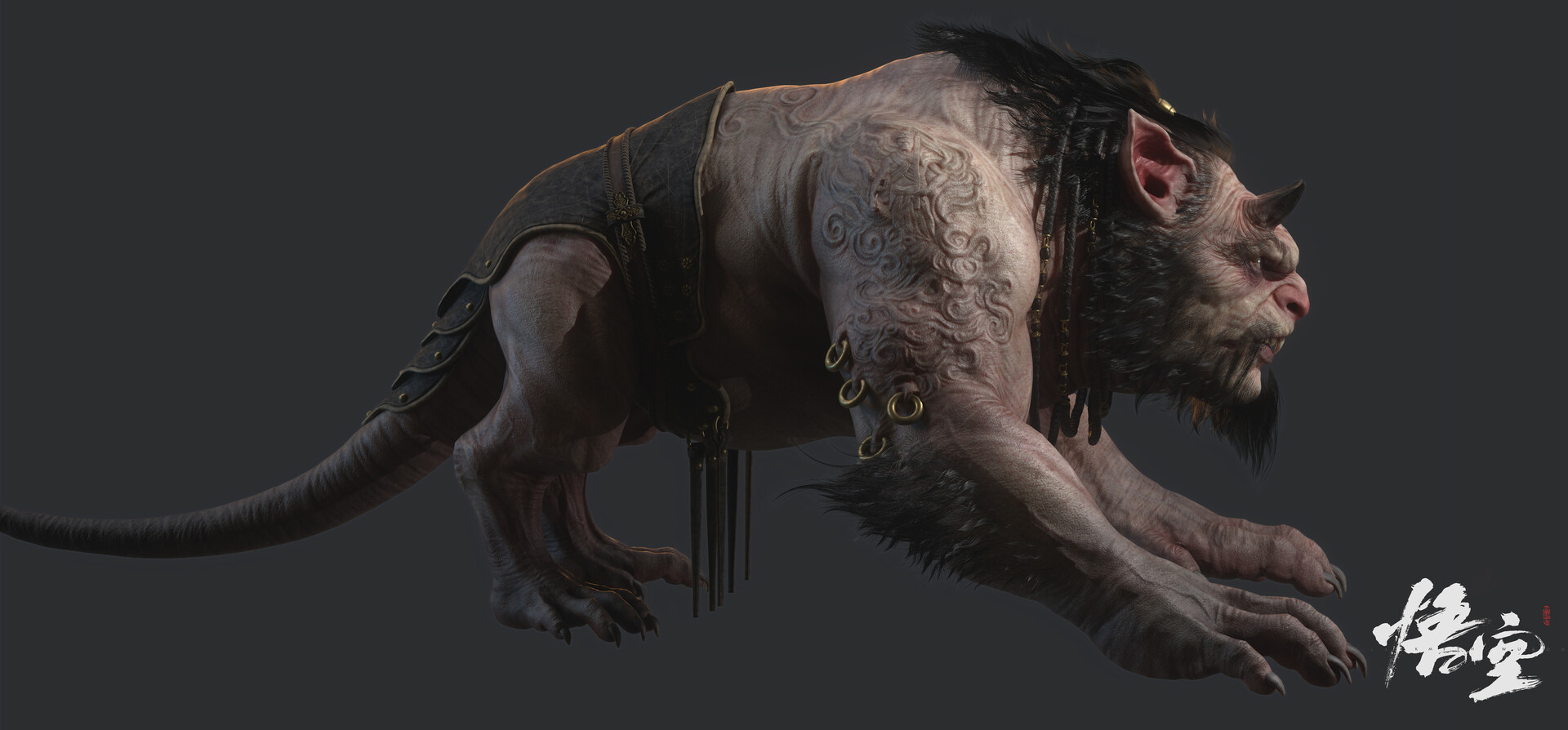 huan gugu - wukong Character Modeling_ 沙大郎