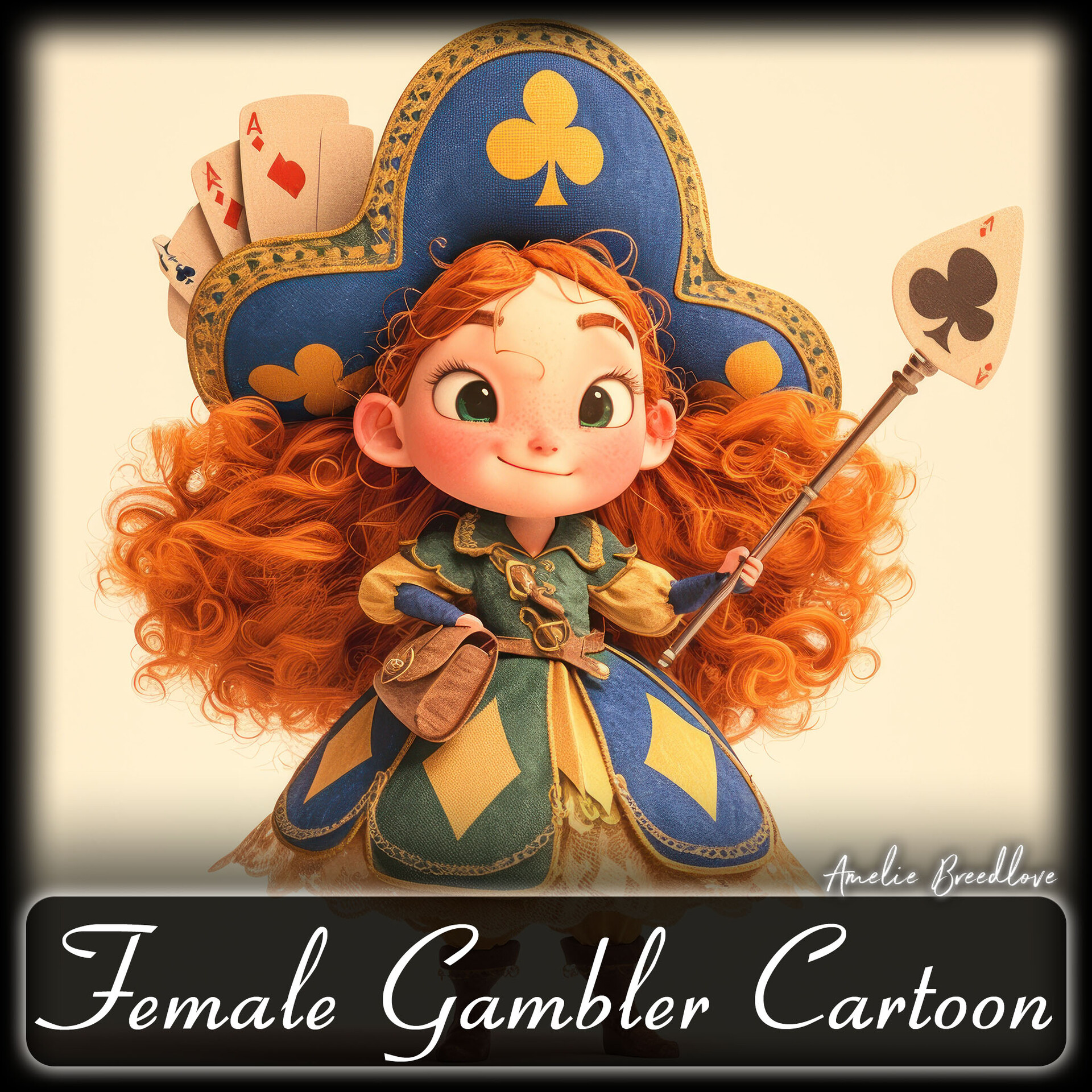 Amelie Anime - 200 Female Gambler Cartoon (Full Body) Reference Pack ...