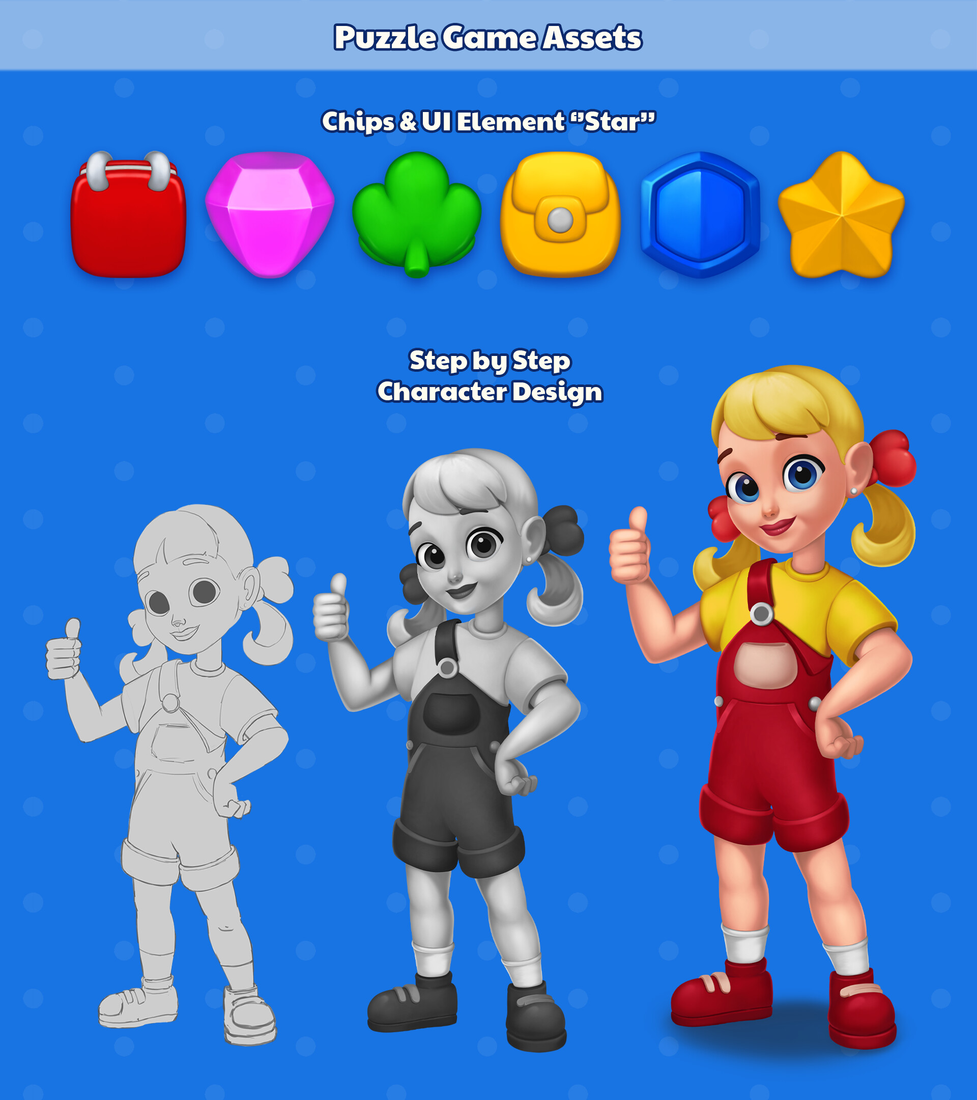 ArtStation - Casual Puzzle Game Chips & Character Design