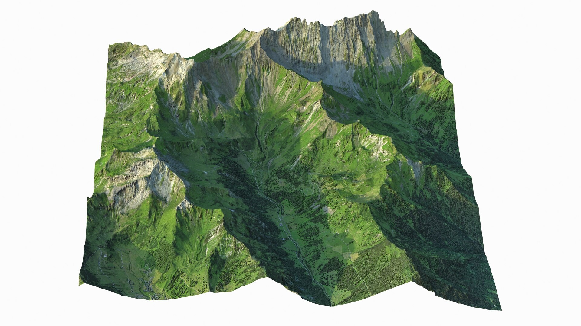 AlexanderDesign - 3D terrain model of Swiss-Lichtenstein mountains