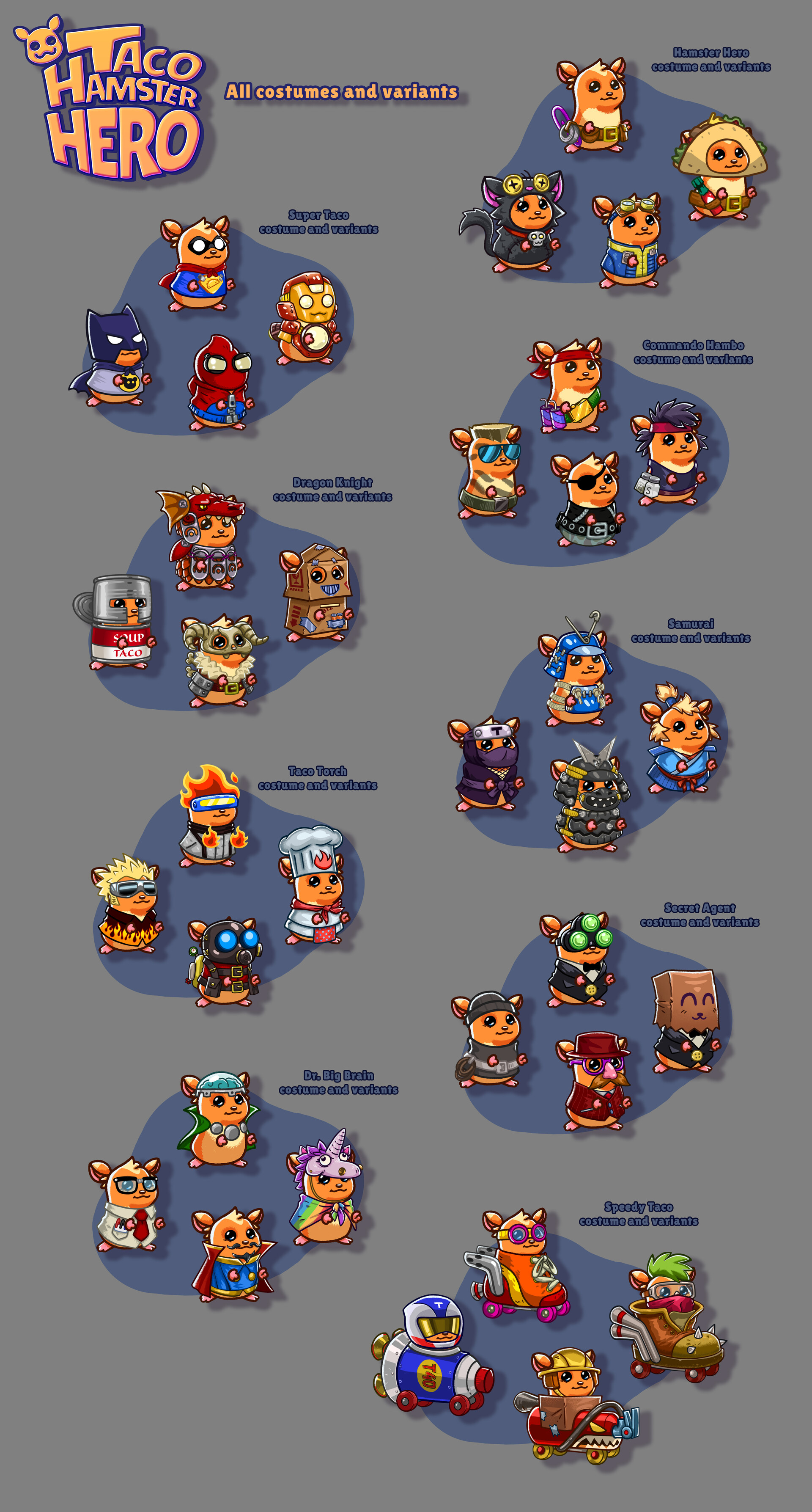 ArtStation - Taco Hamster Hero - All Costumes