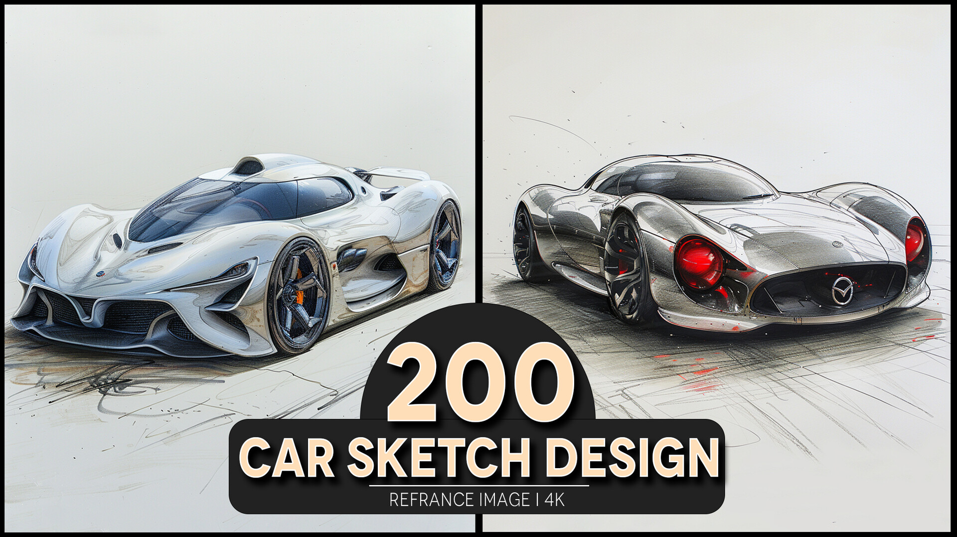 Pixel Ref - Car Sketch Design 4K Reference/Concept Images