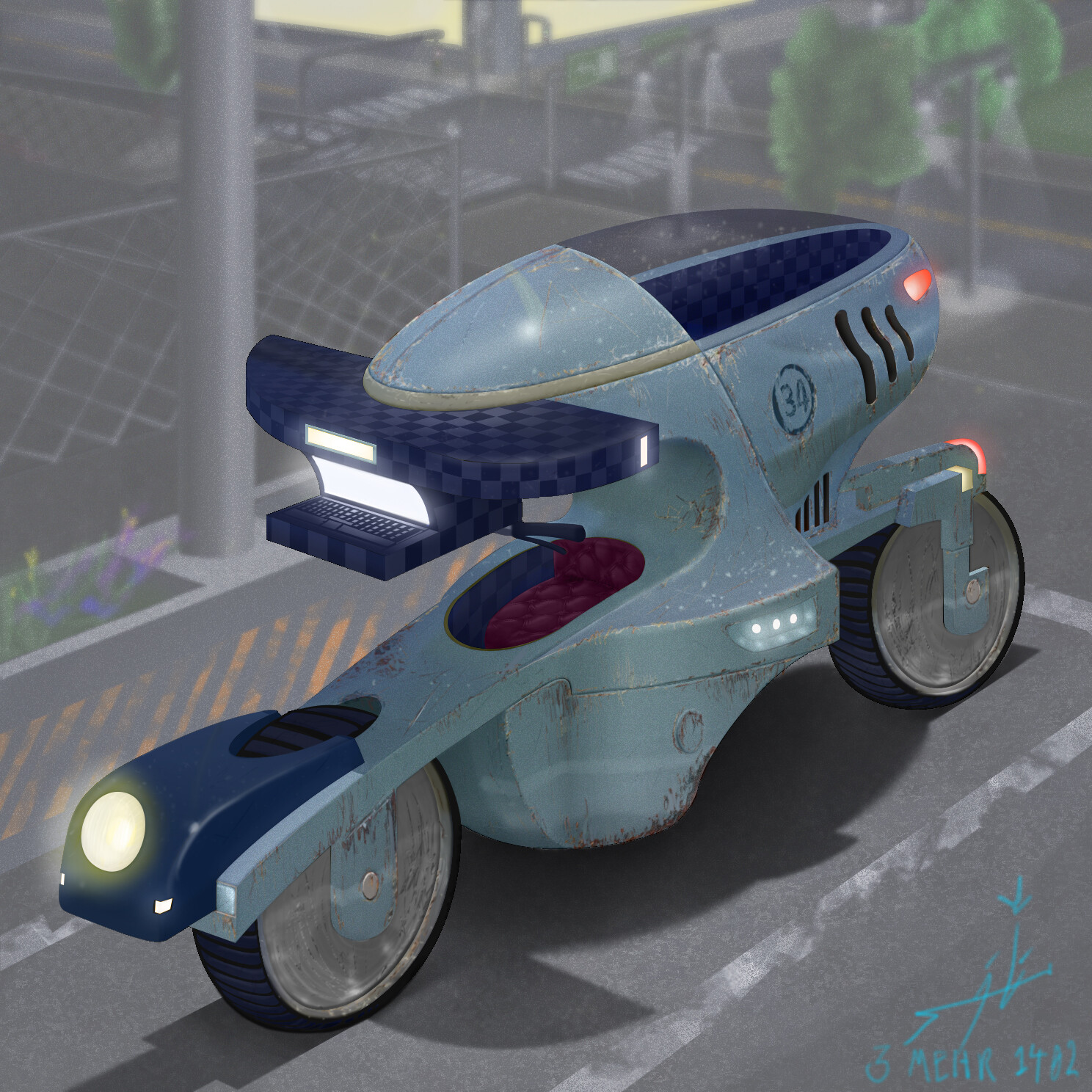 ArtStation - Postmen's futuristic motorcycle (EXR151)