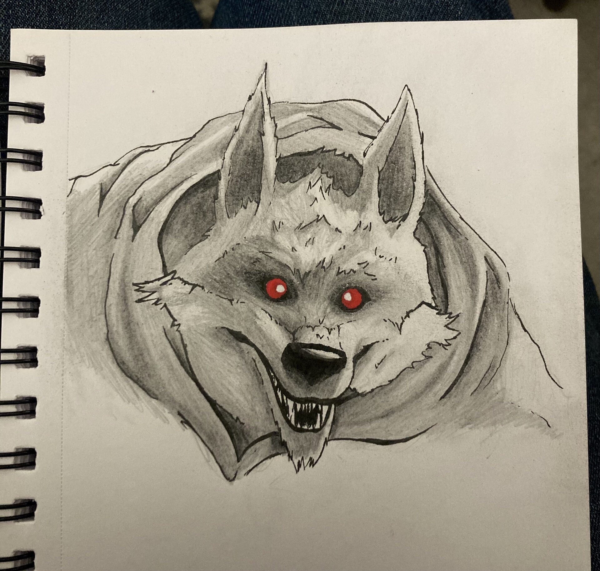 dying wolf drawing