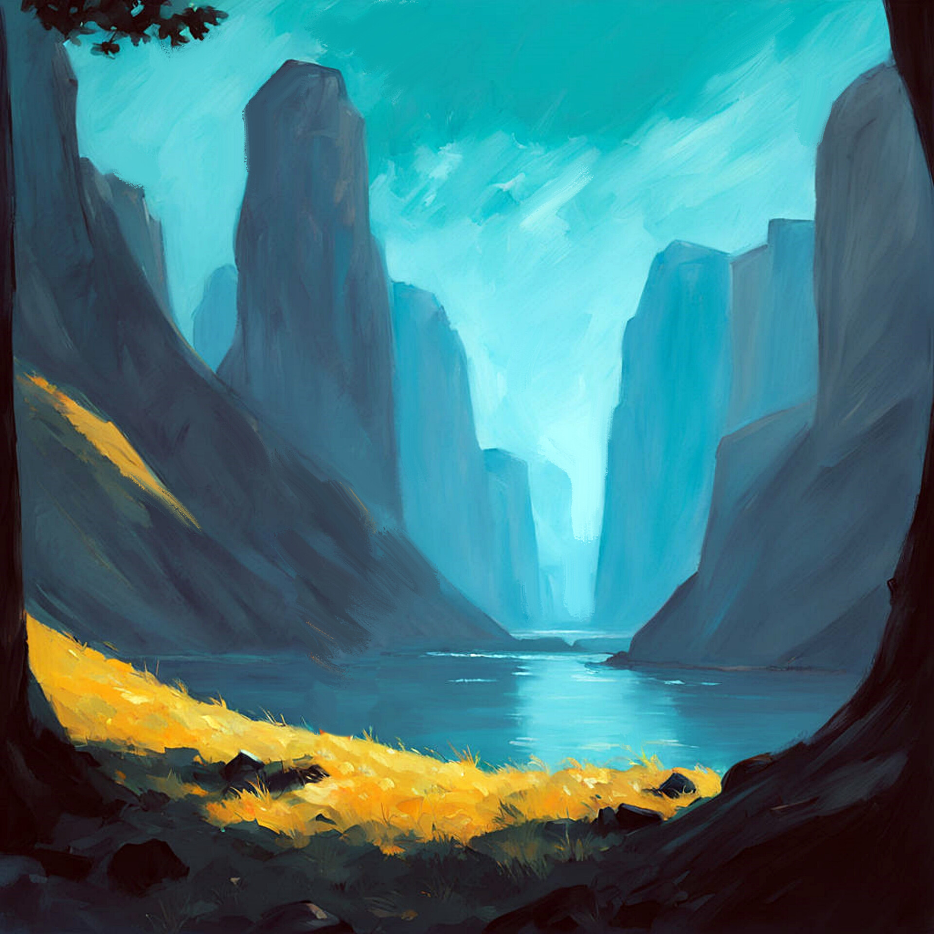 ArtStation - Misty mountains surround a calm river in a distant land