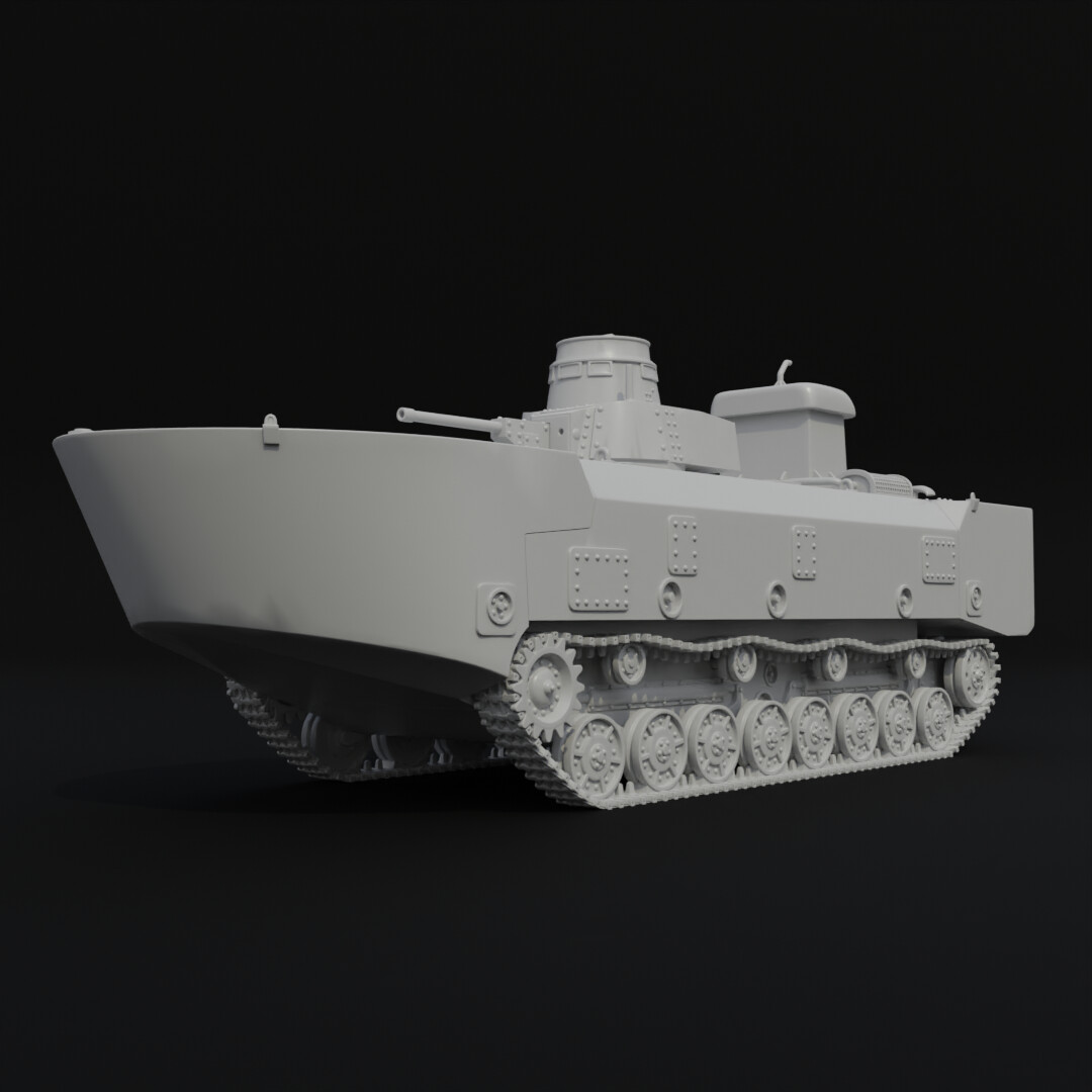ArtStation - Type 3 Ka-Chi Amphibious Medium Tank
