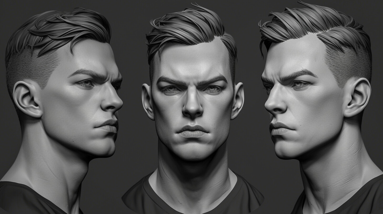 3D Head Sculpt References in 4K - Tika Art - +330 Various Male Head ...