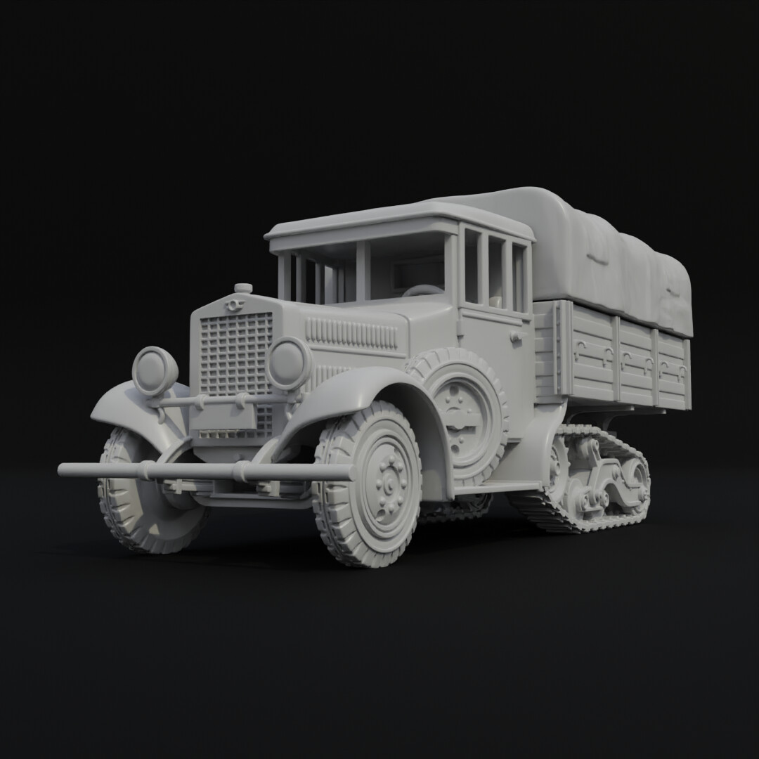 ArtStation - Artillery tractor C4P (Half-track Wz.34)