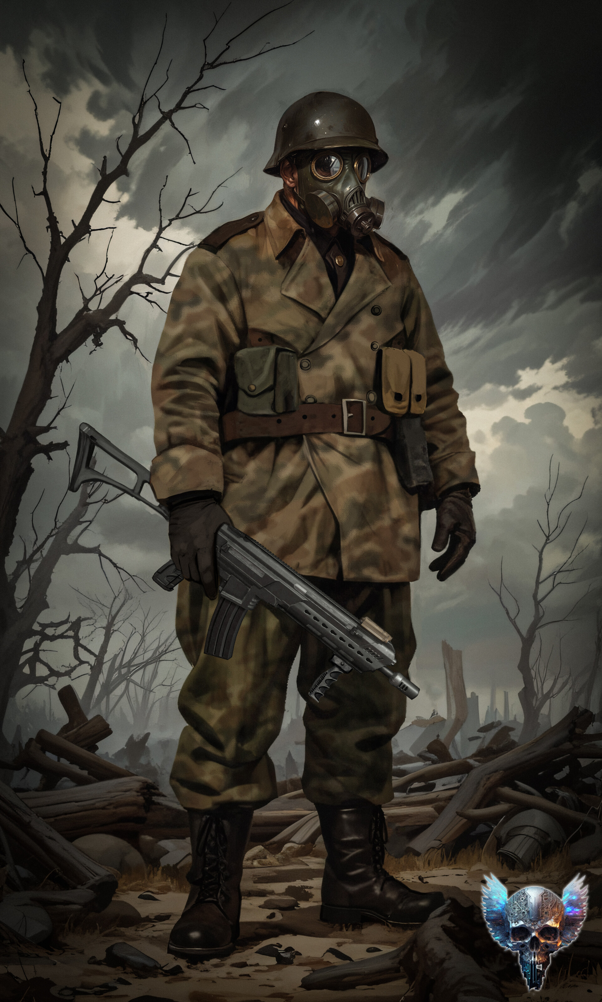 ArtStation - Post-apocalypse ww2 ispired faction soldier