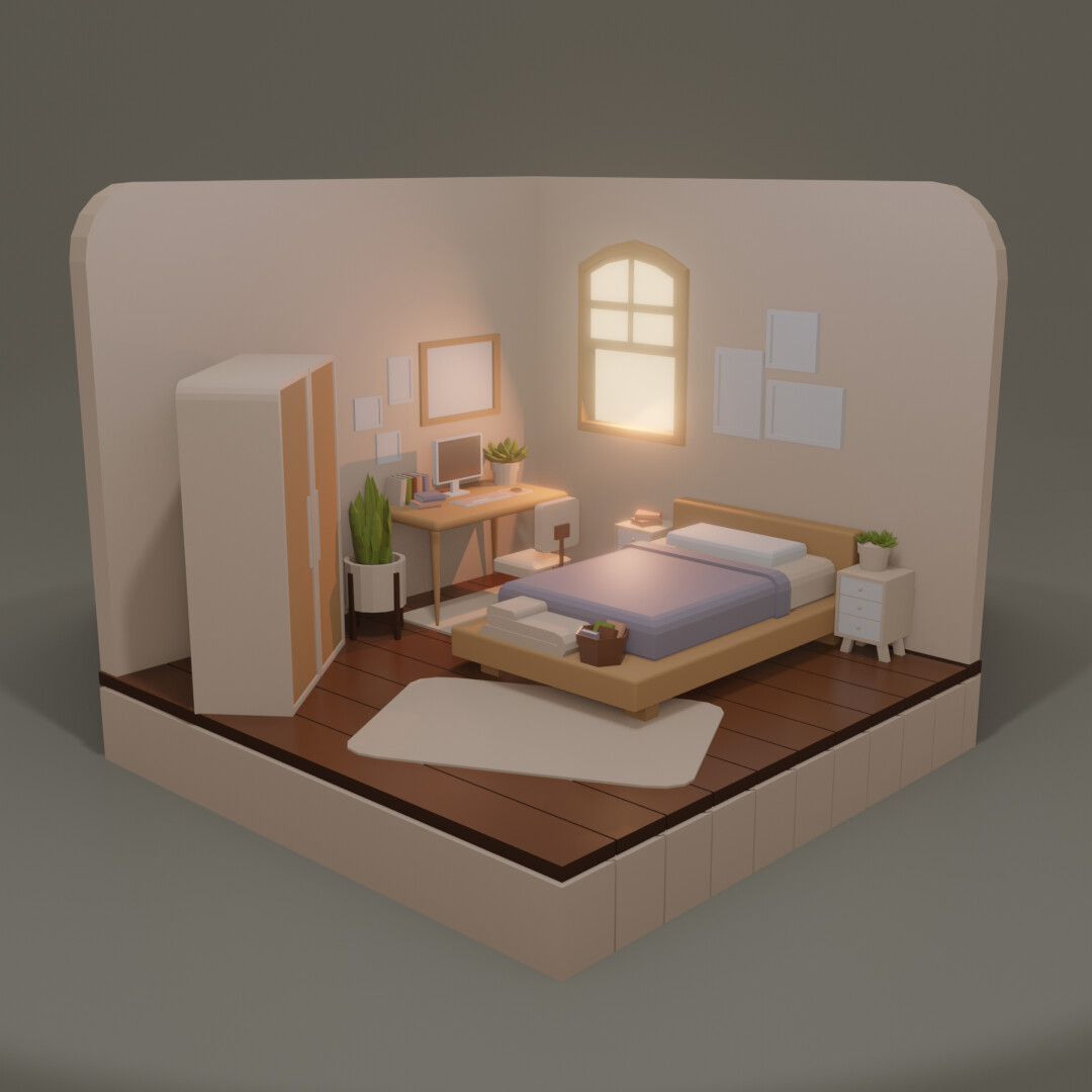 ArtStation - Modelagem de ambiente 3d - quarto