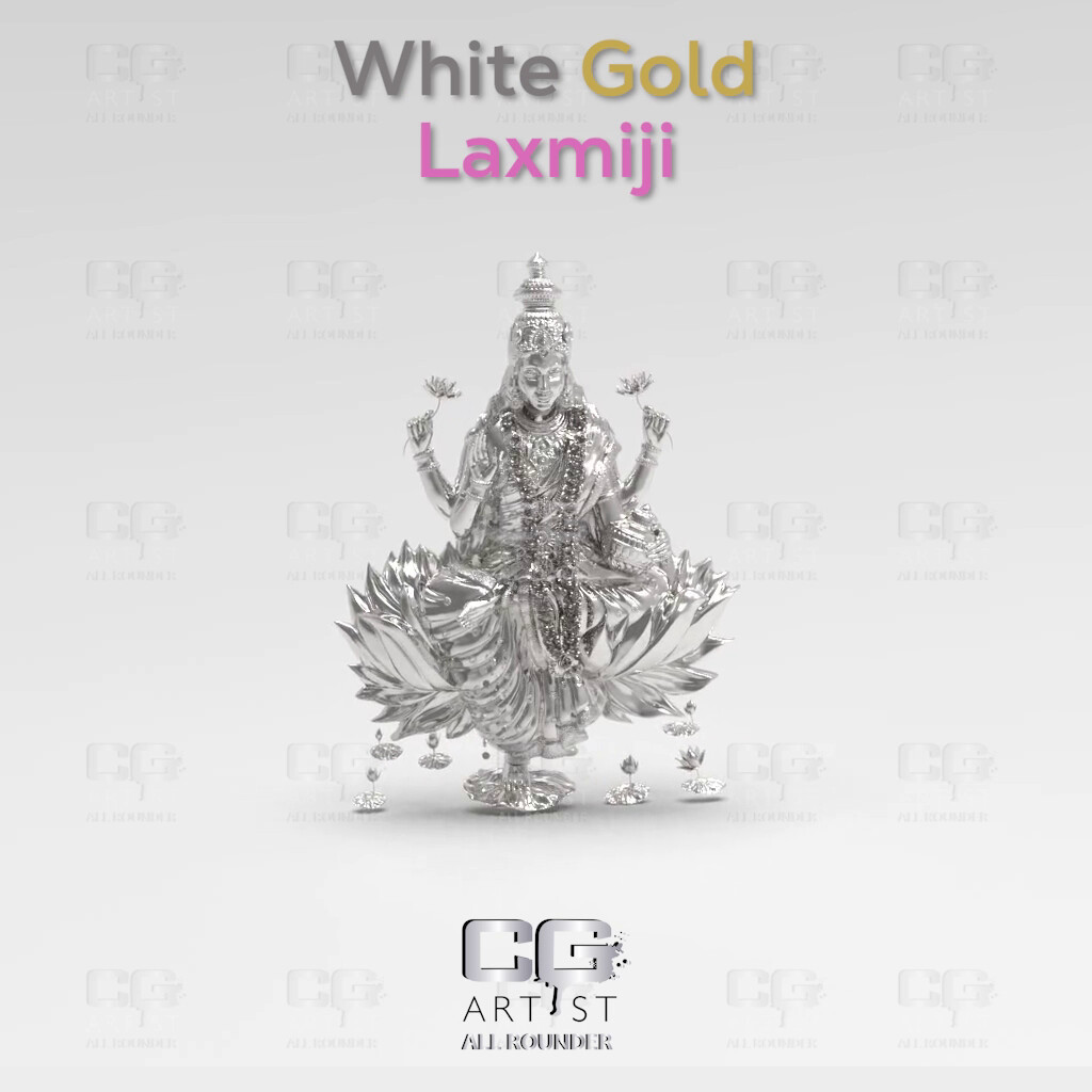 ArtStation - Laxmi 3d model | white gold keyshot render | keyshot render