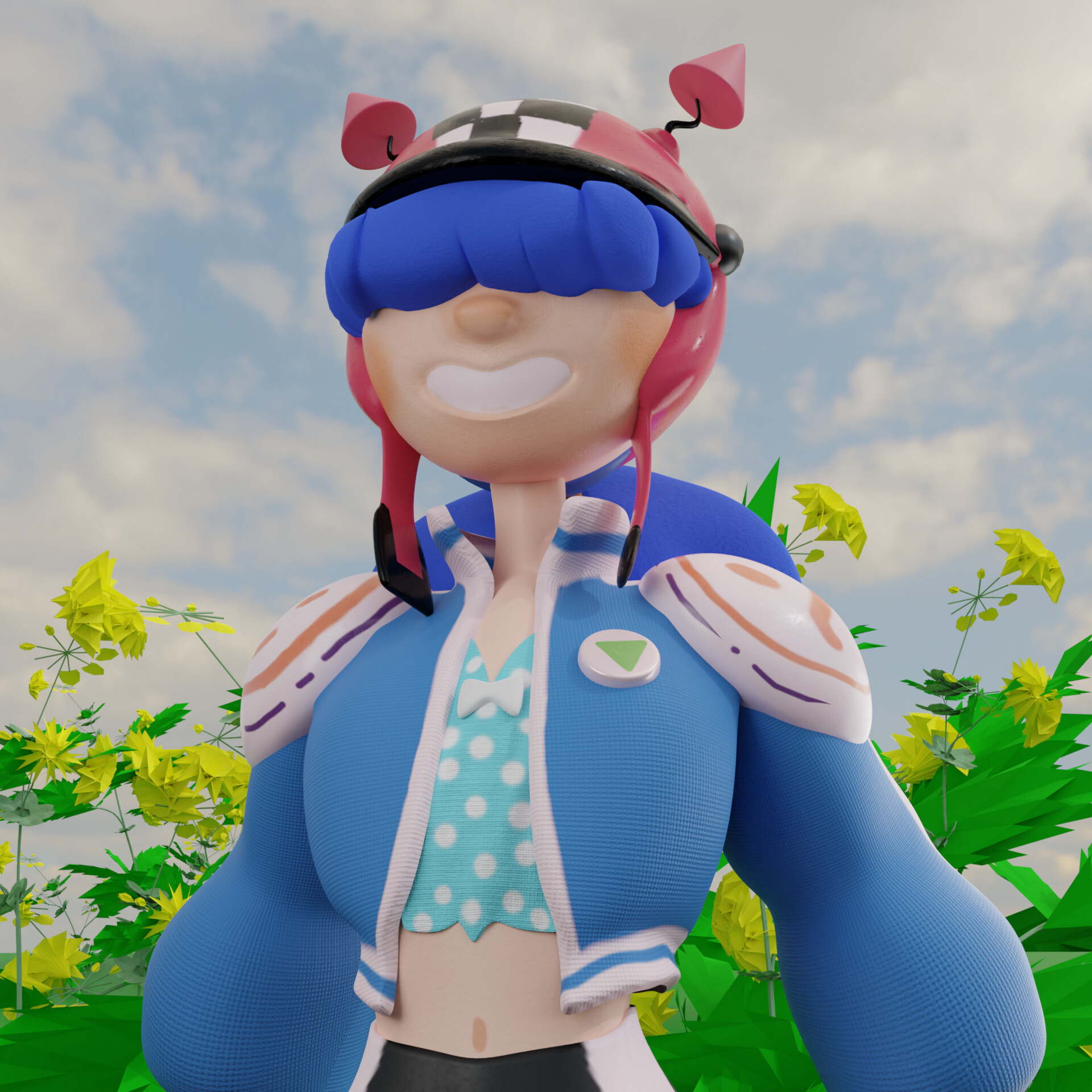 ArtStation - Mid-Low Poly "Mescaline, the reckless biker!"