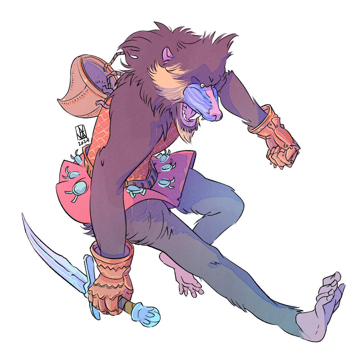 ArtStation - Mandrill-warrior man