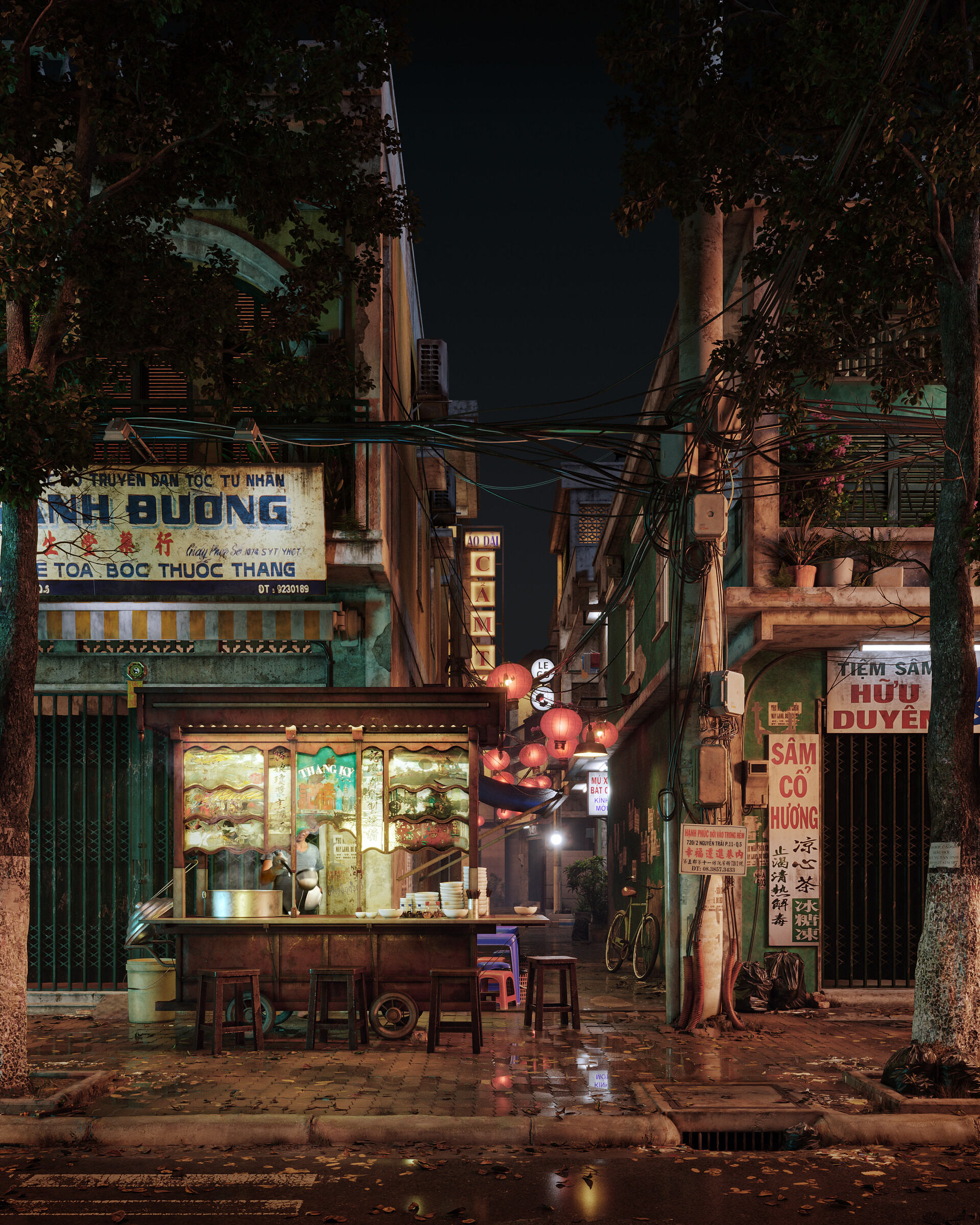 ArtStation - Saigon Chinatown Alley - 2023