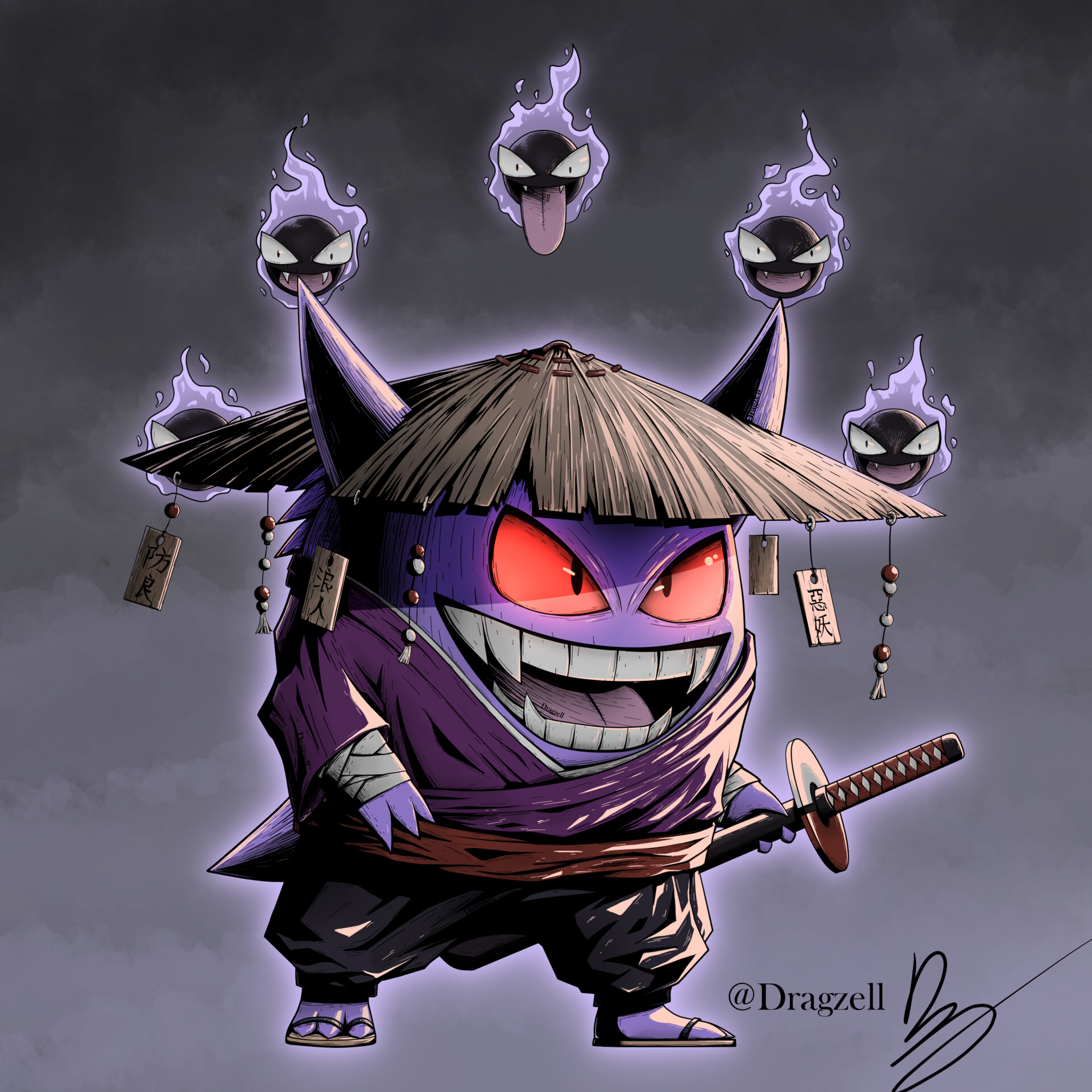 ArtStation - Gengar Samurai Fan Art