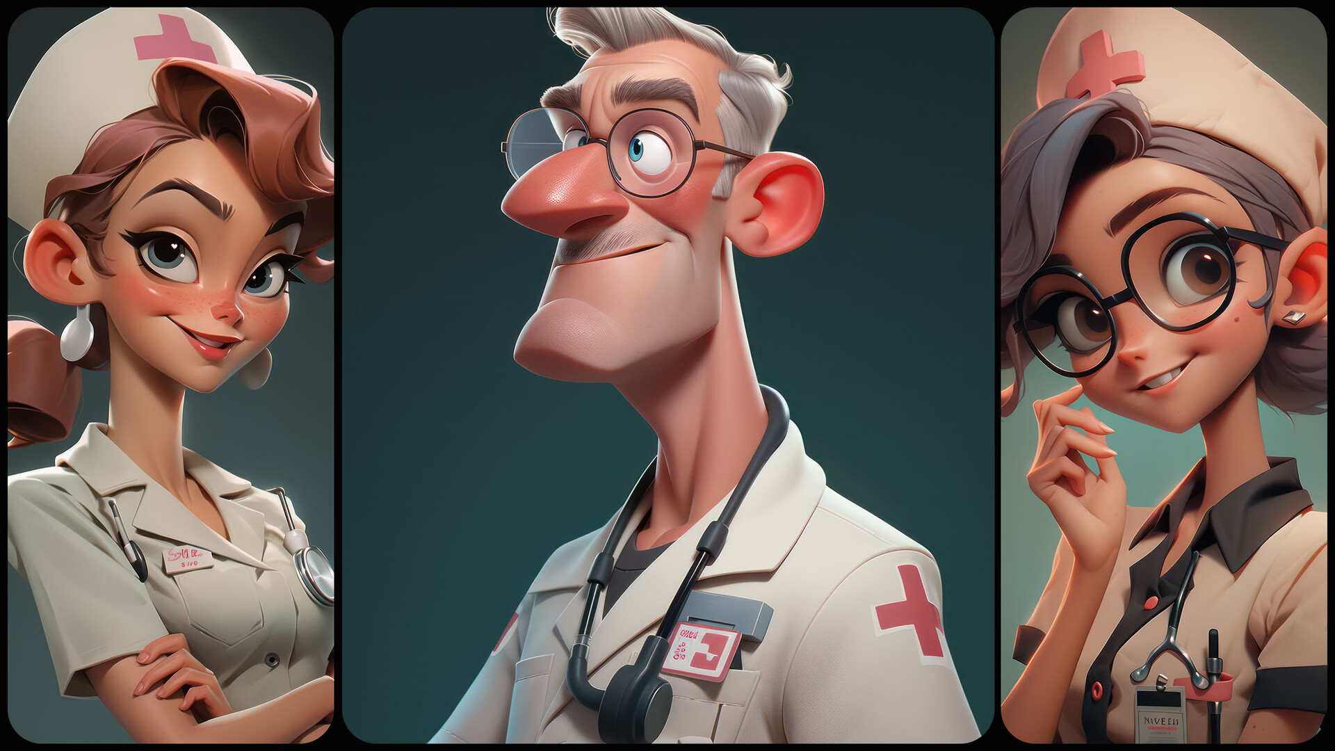 Ferial Studio - 🔹230 Nurse - Stylized Character Reference Image Pack v ...
