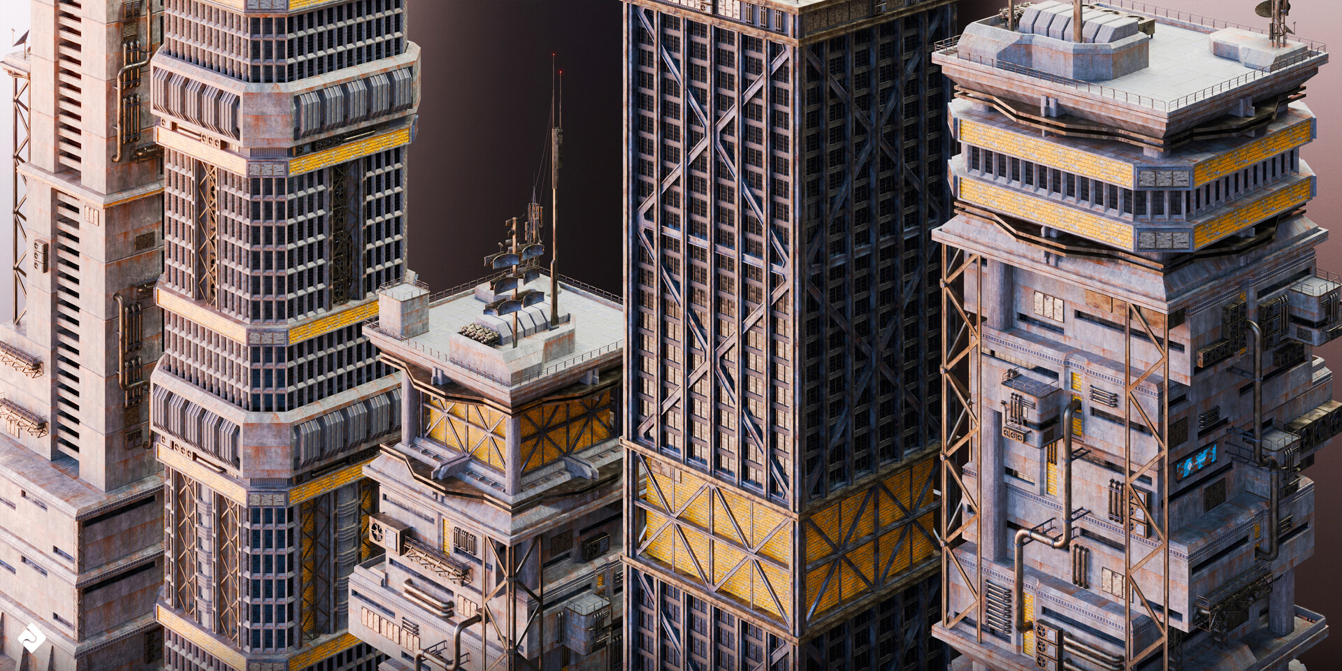 Asset Smash - Cyberpunk: High-Rise - 3D Kitbash Pack