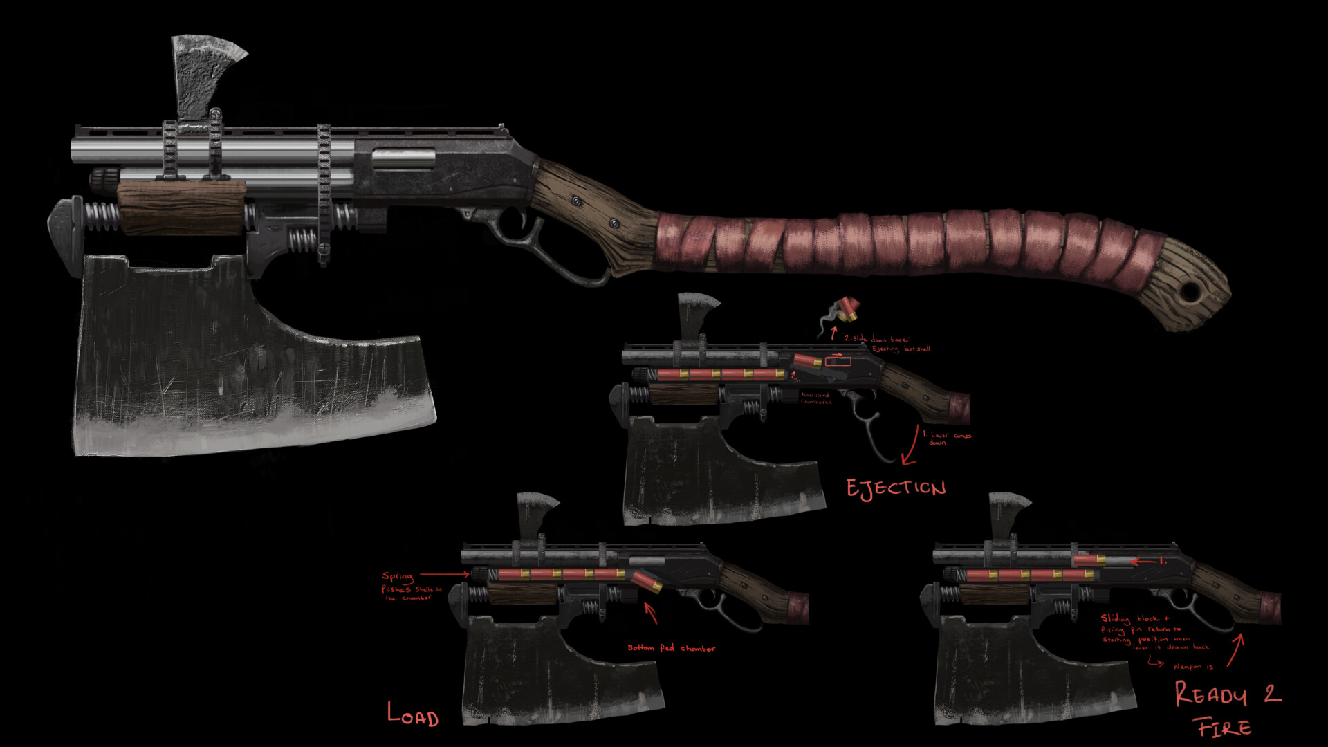 ArtStation - Axe Shotgun - Further Development