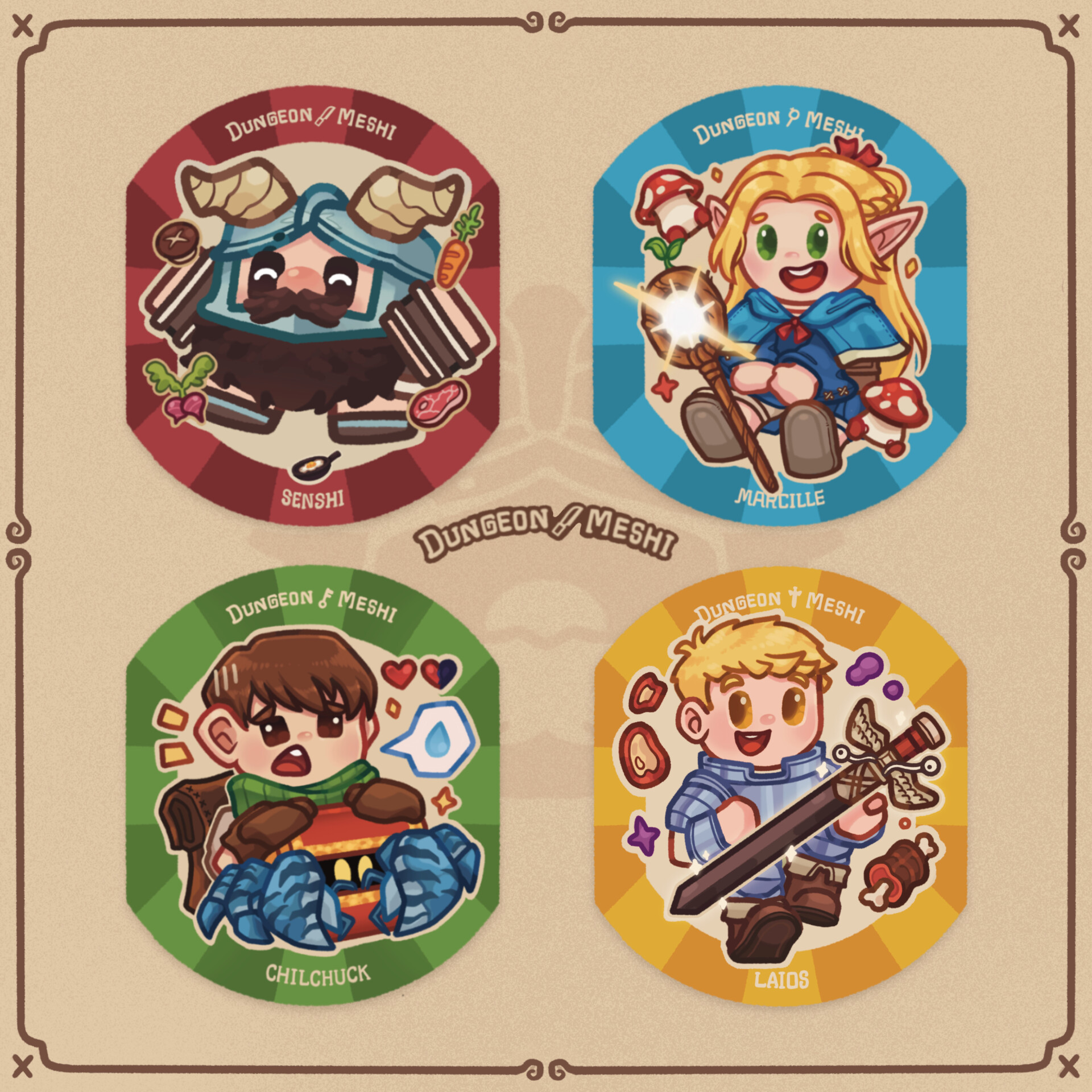 ArtStation - Delicious in Dungeon Fanart Keychain Design