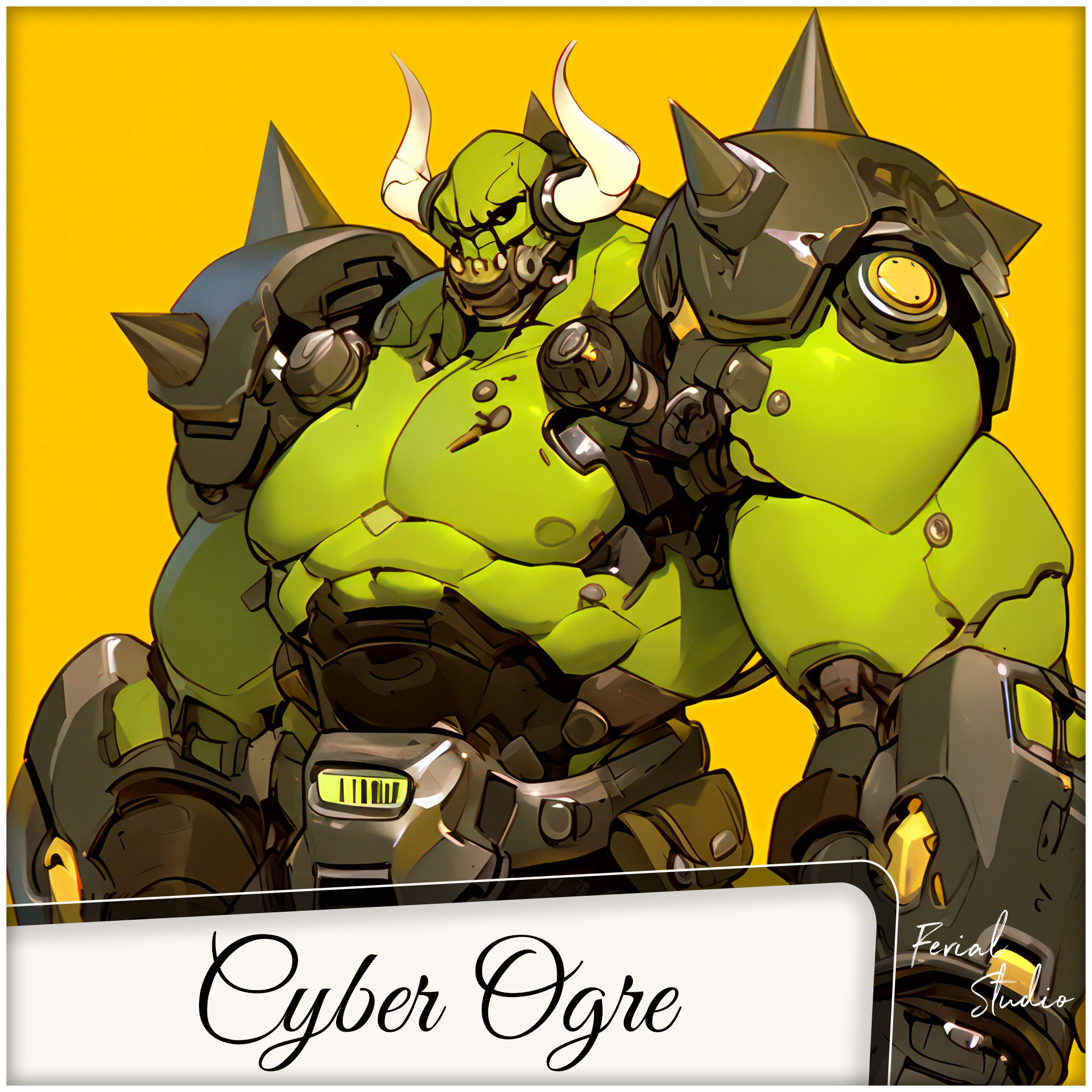 Ferial Studio - 🔹240 Cyber Ogre - Cartoon Character Reference Image Pack v.47 |4K|