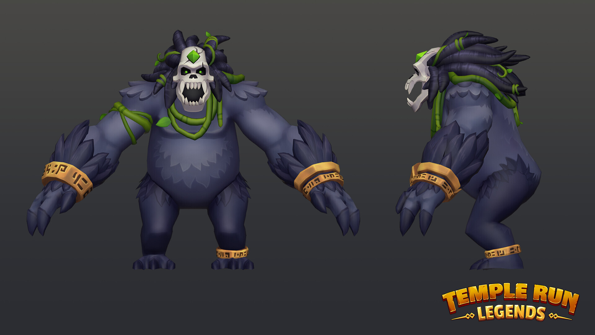 how to draw temple run demon monkey