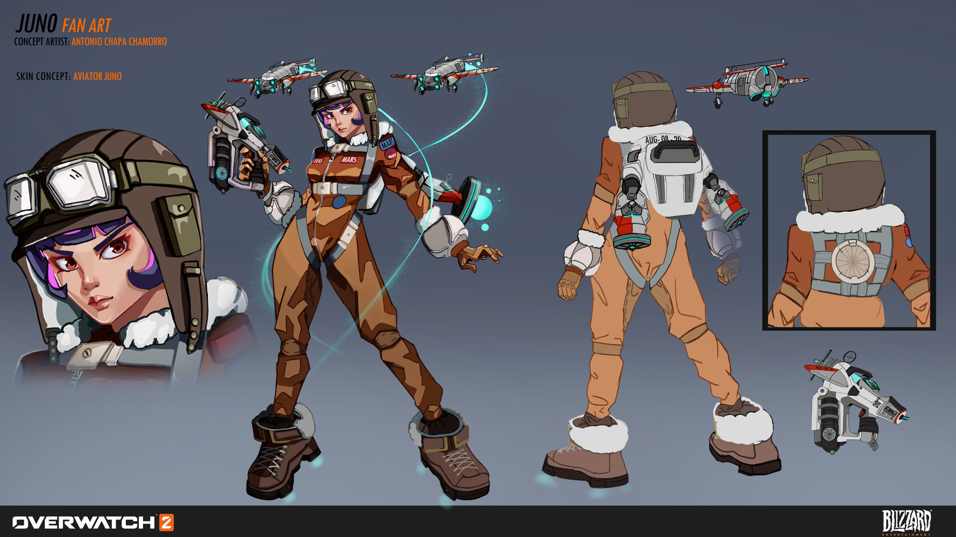 Antonio Chapa (Looking for Work) - Overwatch 2: Aviator Juno Fan Art Skin Concept