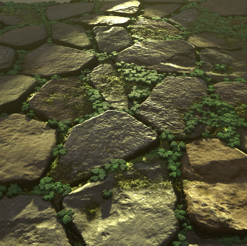 ArtStation - Texture mossy stones