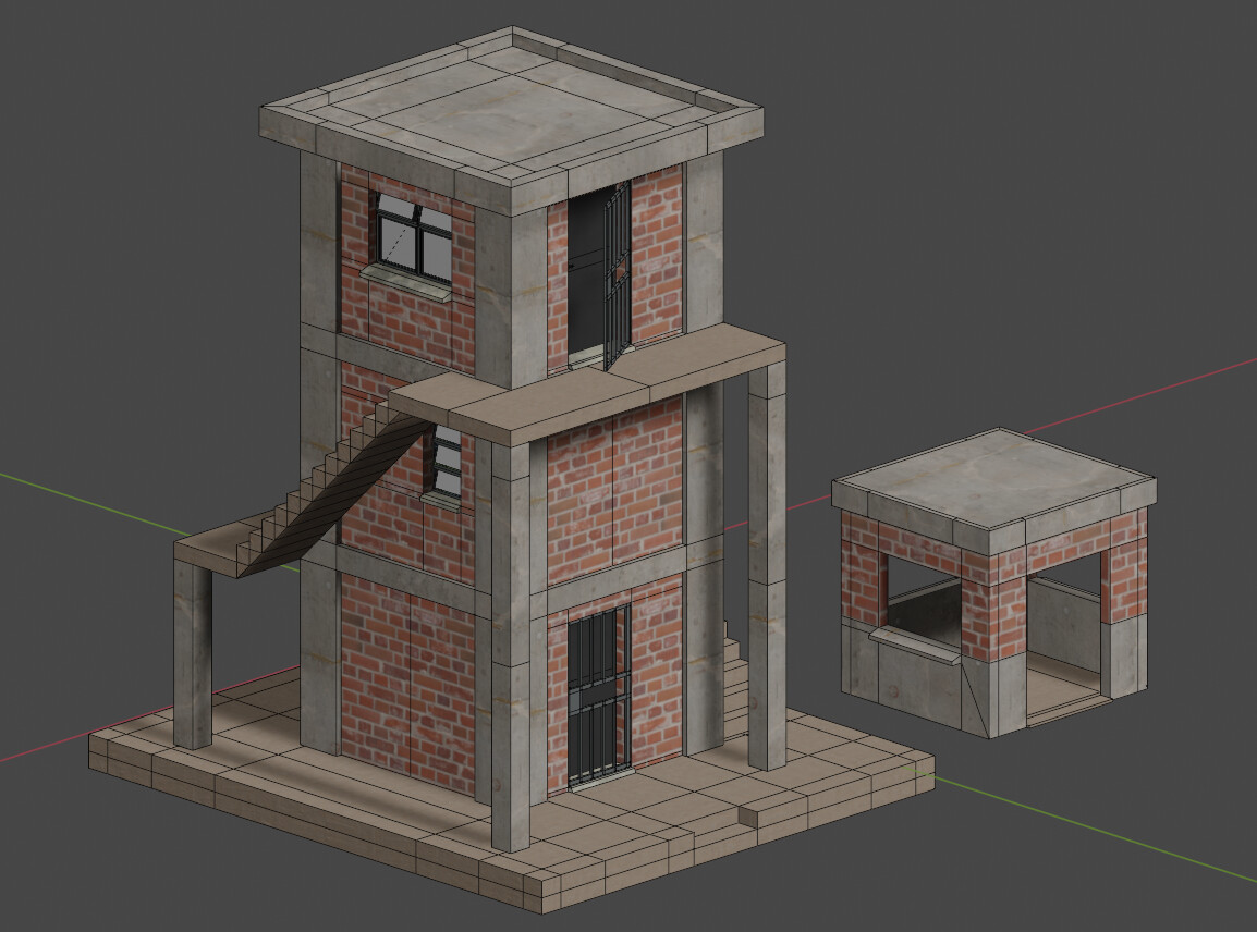 ArtStation - Modular kit 3D House Practice