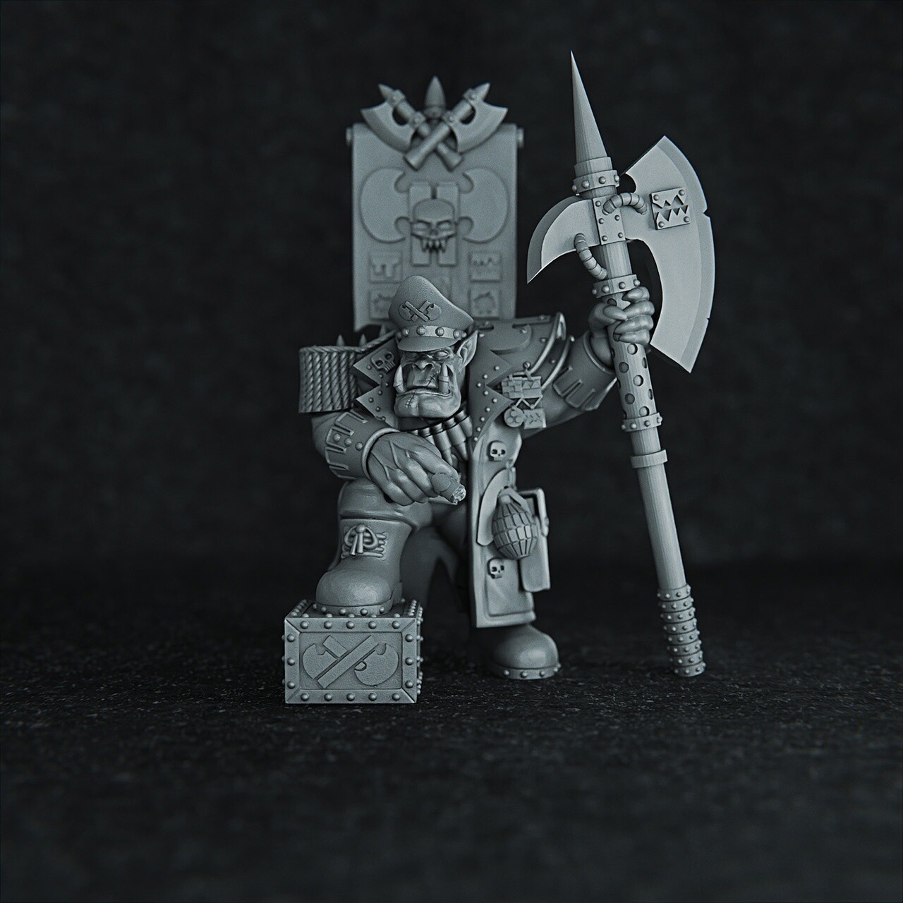 ArtStation - Ork general miniature