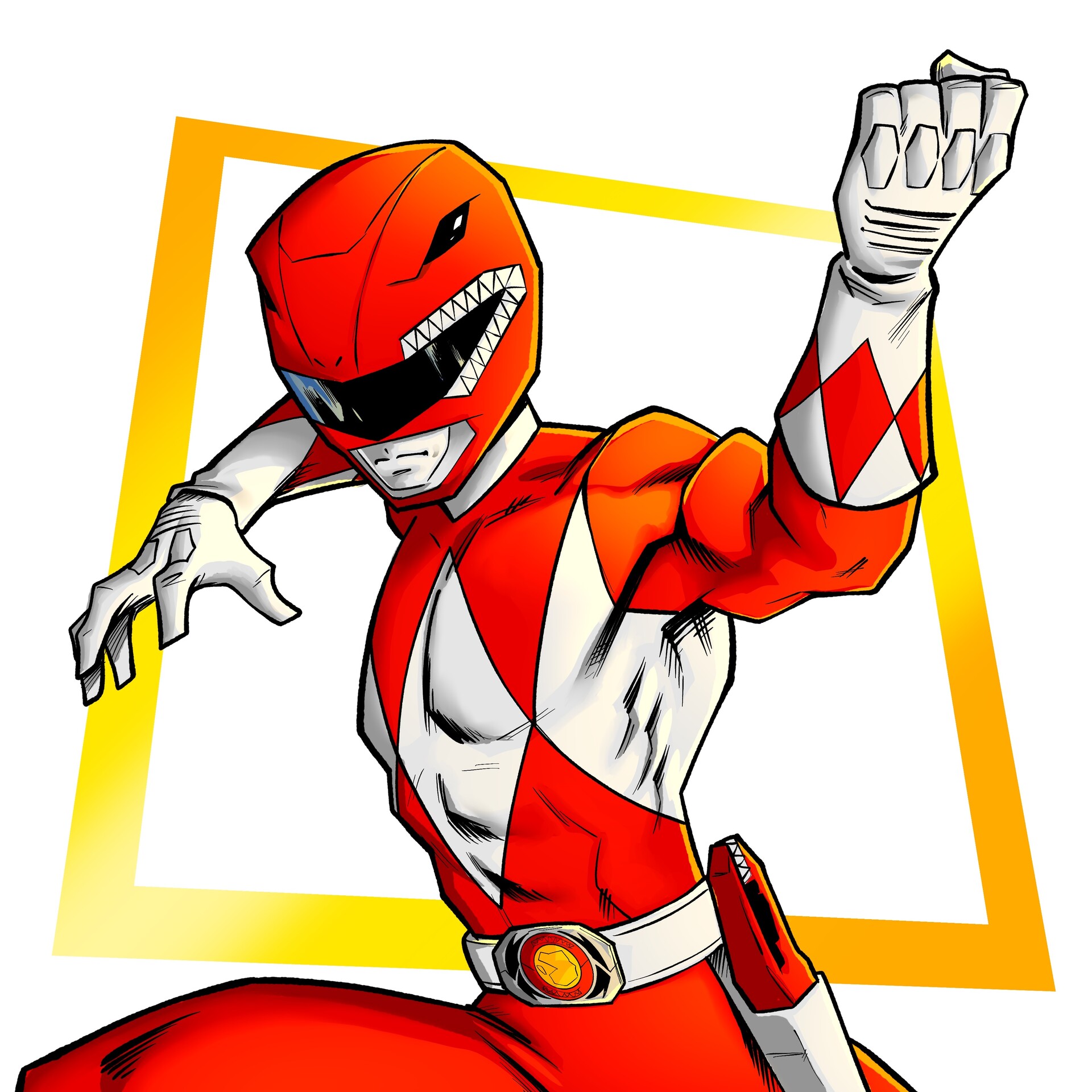 ArtStation - Mighty Morphin Power Rangers & red ranger fan art