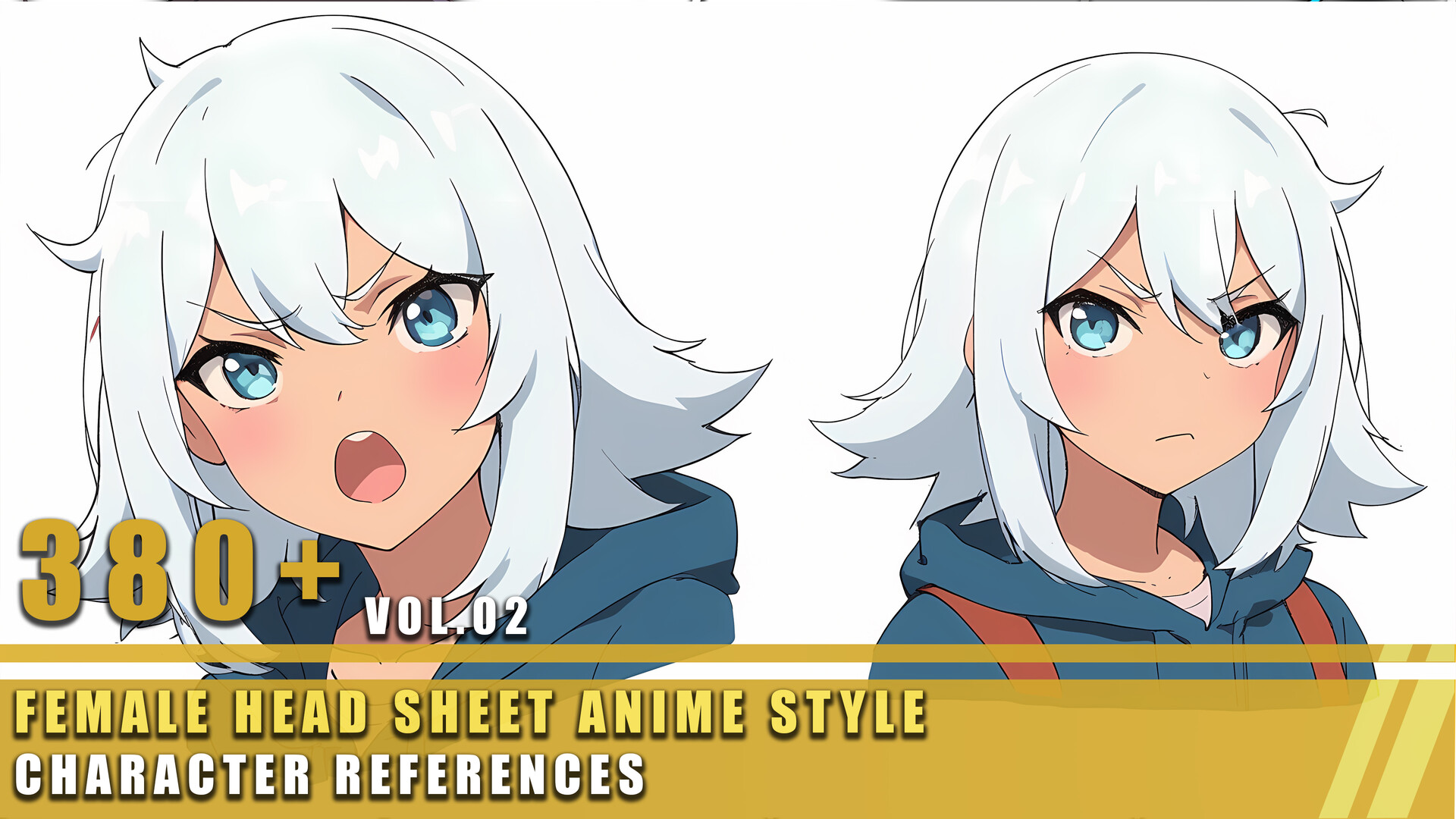 WaterLaw's Studio - 380+ Female Head Sheet Anime Style - Character ...