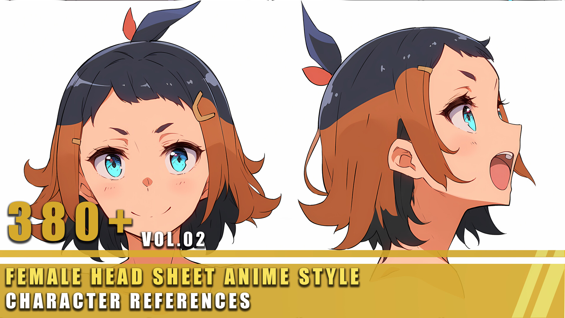 WaterLaw's Studio - 380+ Female Head Sheet Anime Style - Character ...